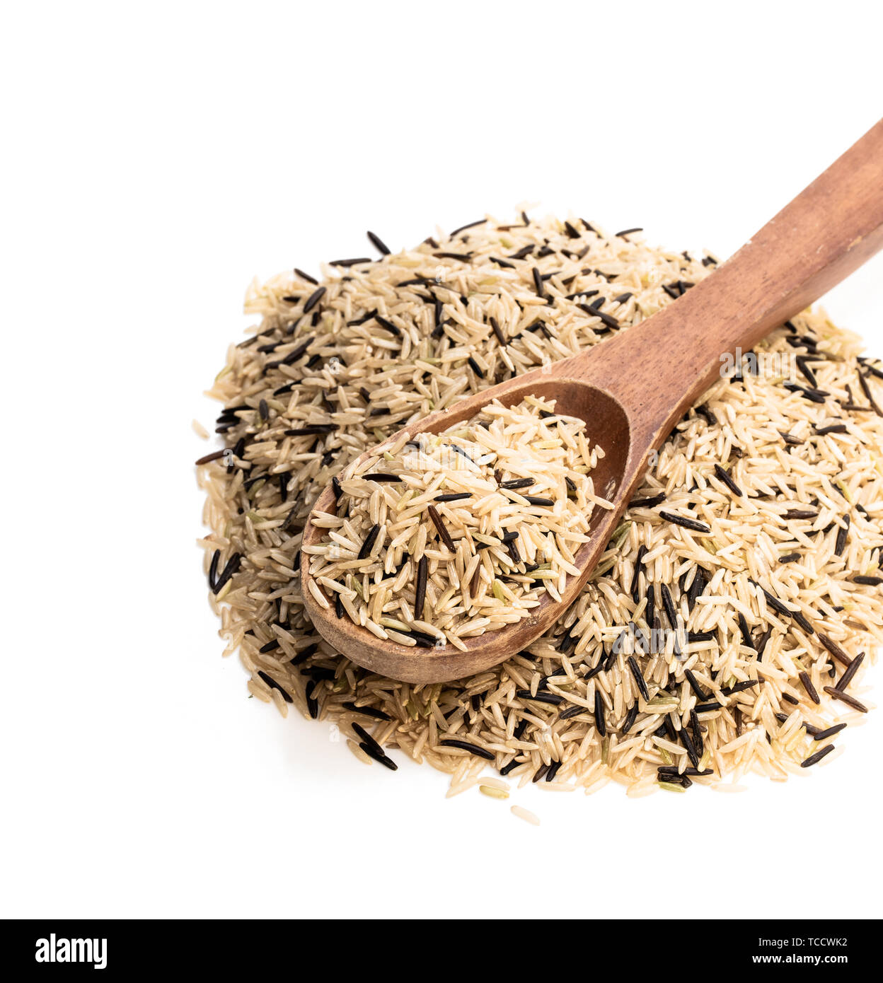 Wild brown basmati rice isolated on white Stock Photo - Alamy