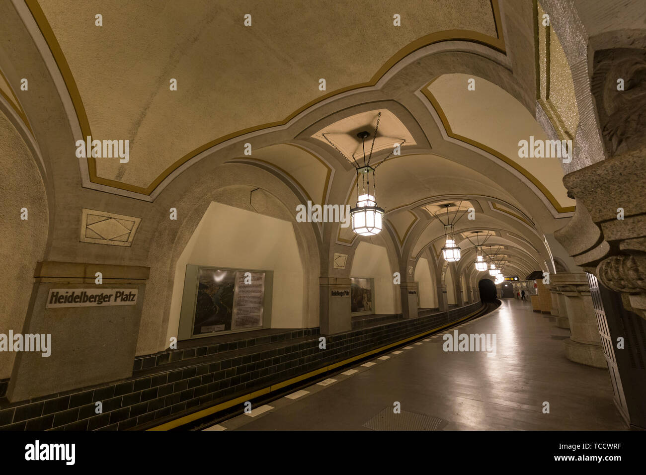 Inside the old and empty Heidelberger Platz underground (U-Bahn ...