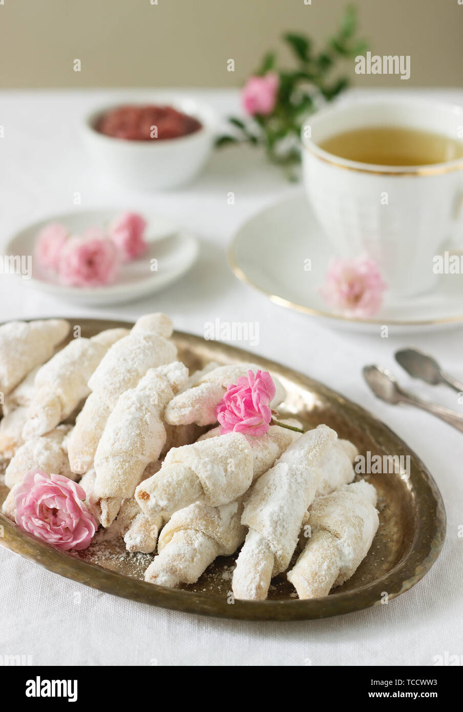 Traditional Romanian or Moldavian cookies from shortcrust pastry and a ...