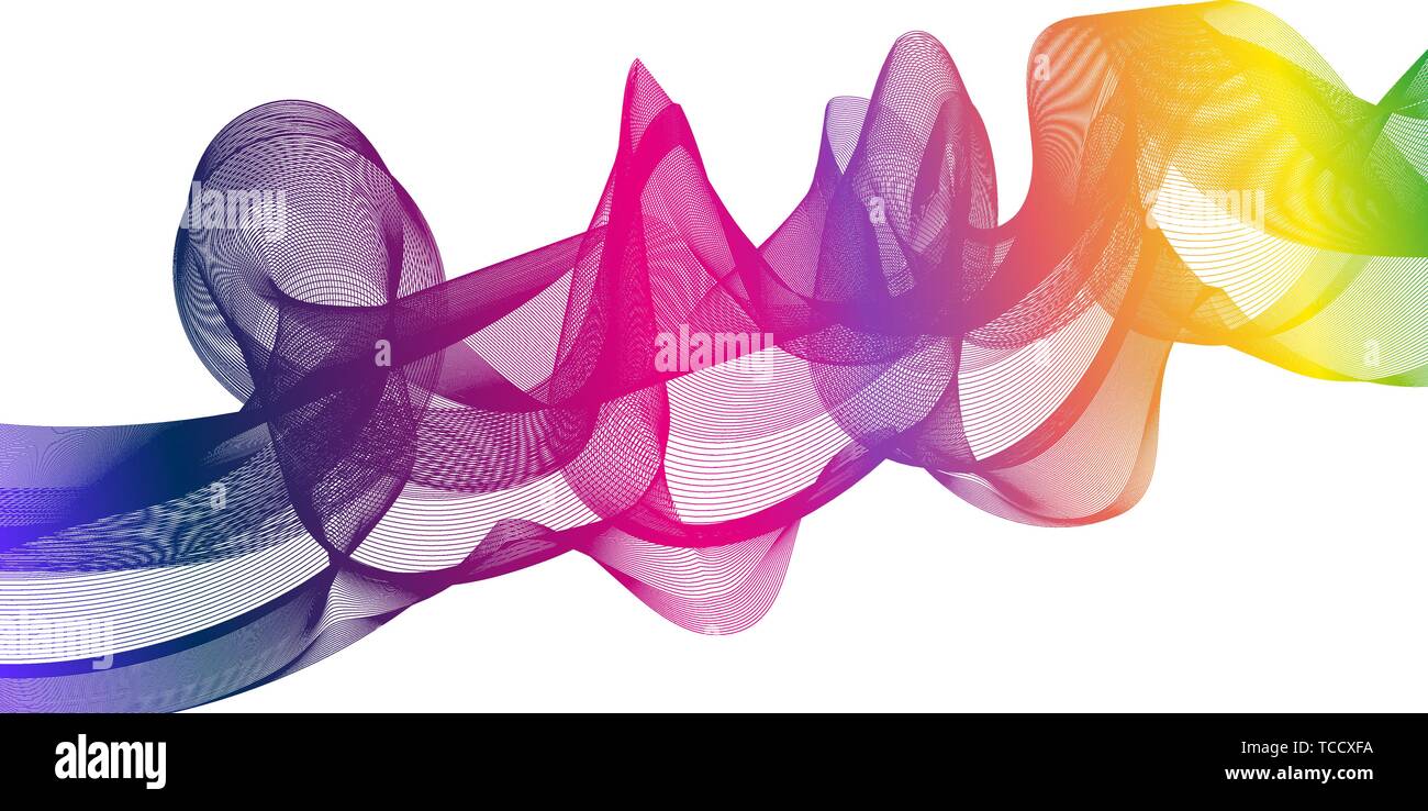 Rainbow Ribbon wave on a white background.Vector eps 10 Stock Vector ...