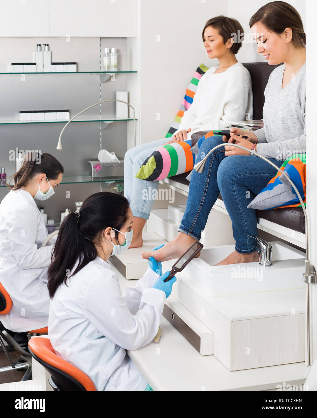 Portrait young woman pedicure hi-res stock photography and images - Alamy