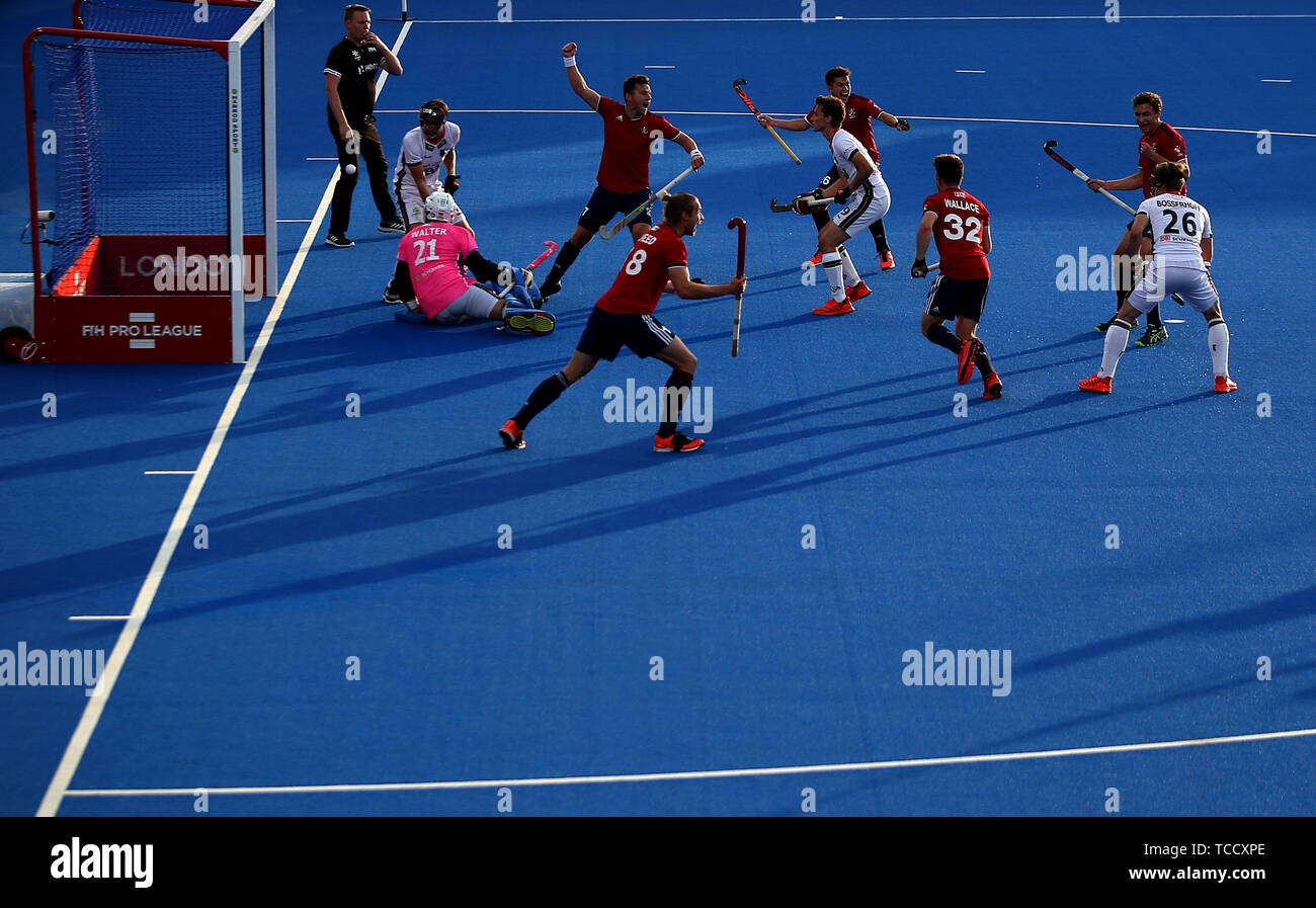 Great Britain's Phil Roper (not in picture) scoring his sides second ...