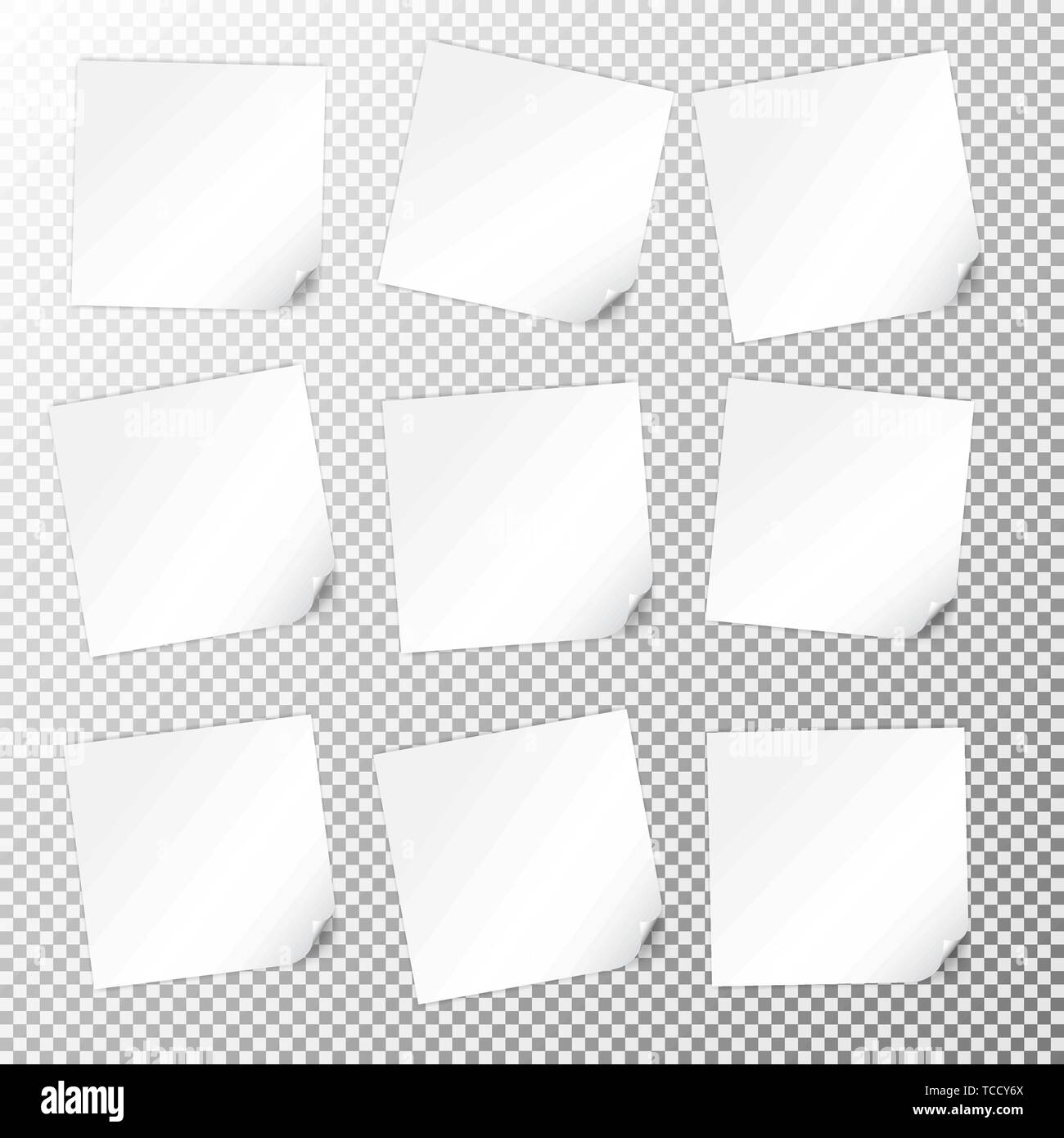 White paper labels with a curved edge on a transparent background Stock ...