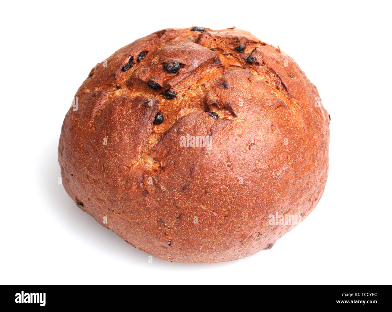 delicious round rye bread isolated on white Stock Photo - Alamy