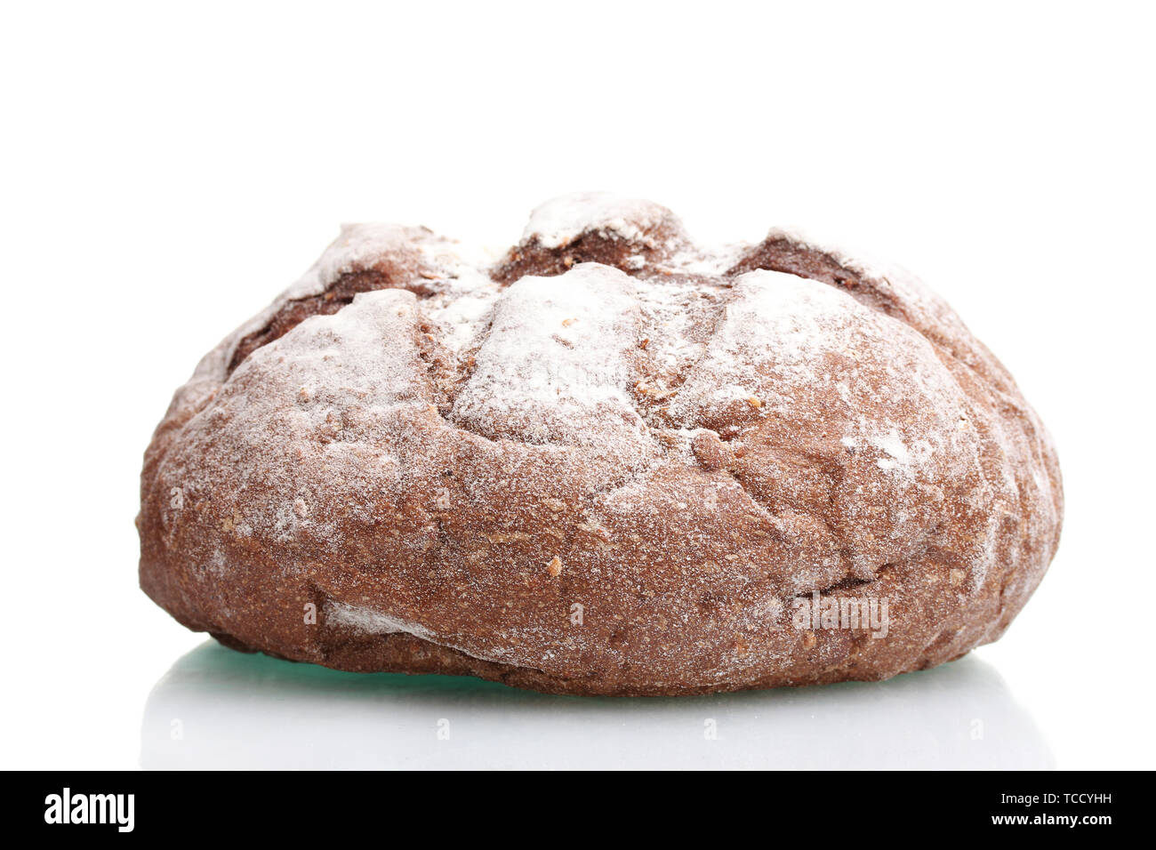 delicious round rye bread isolated on white Stock Photo - Alamy