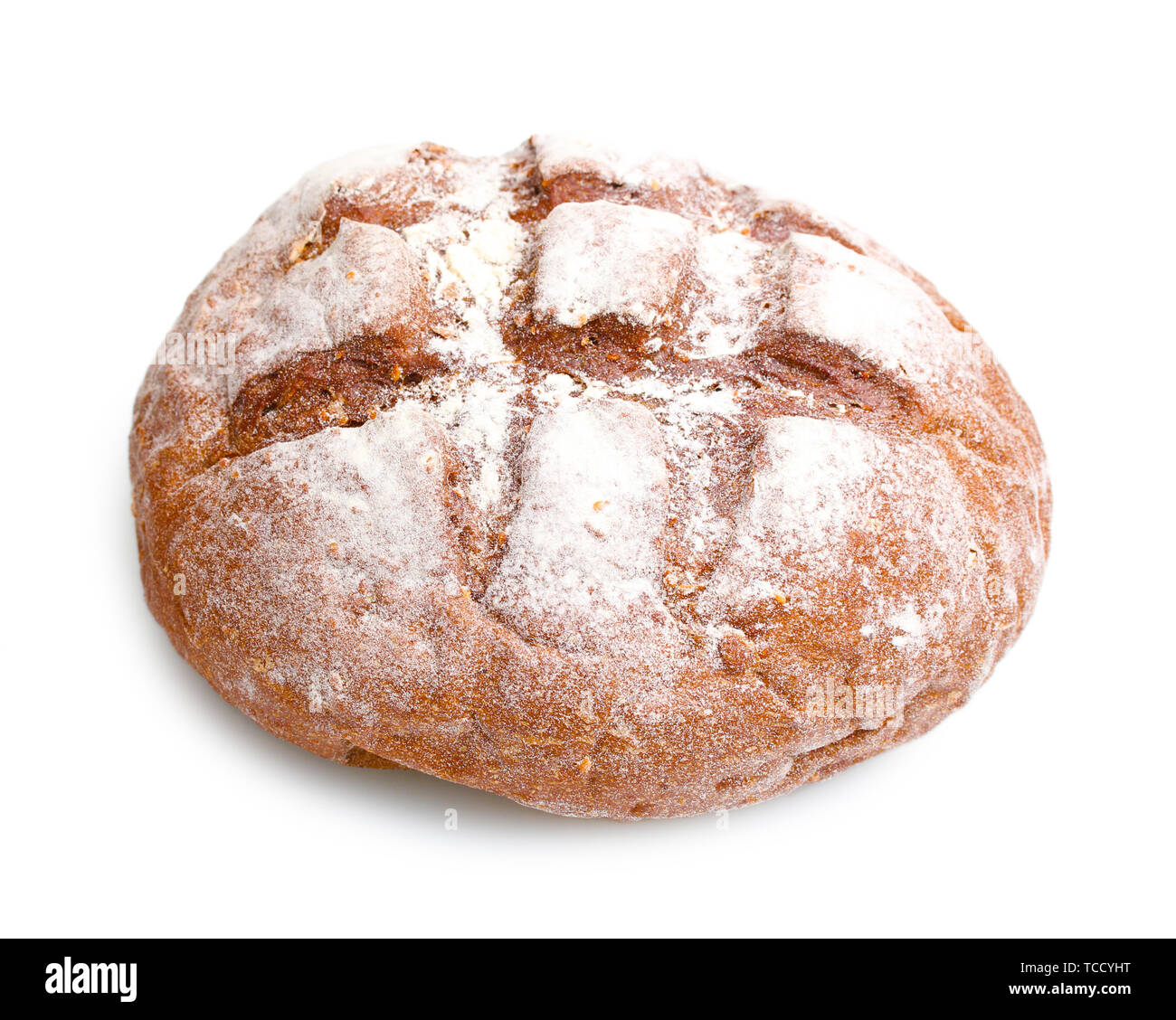 delicious round rye bread isolated on white Stock Photo - Alamy