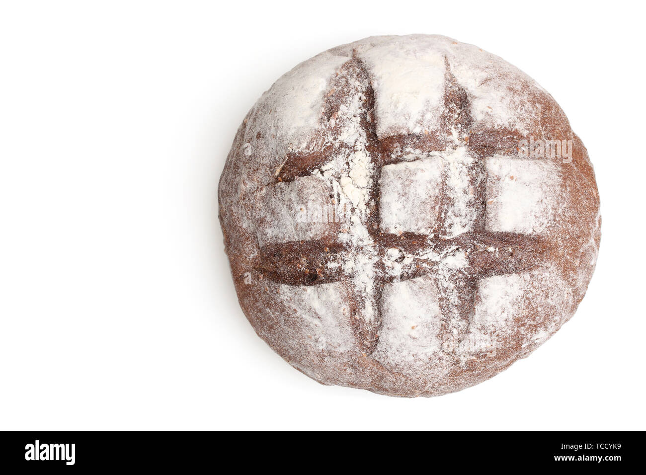 delicious round rye bread isolated on white Stock Photo - Alamy