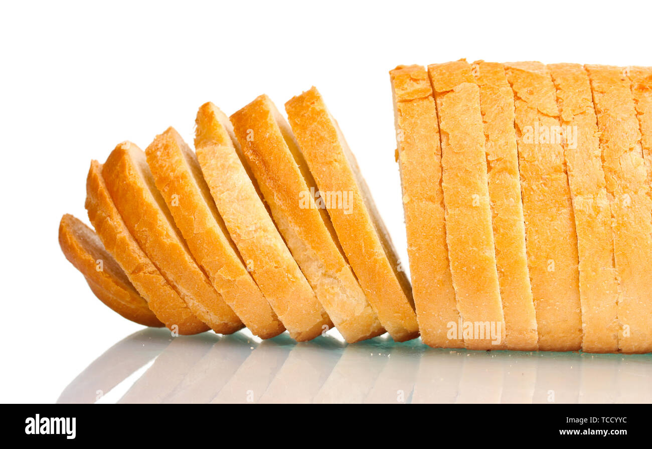 tasty sliced white bread isolated on white Stock Photo - Alamy