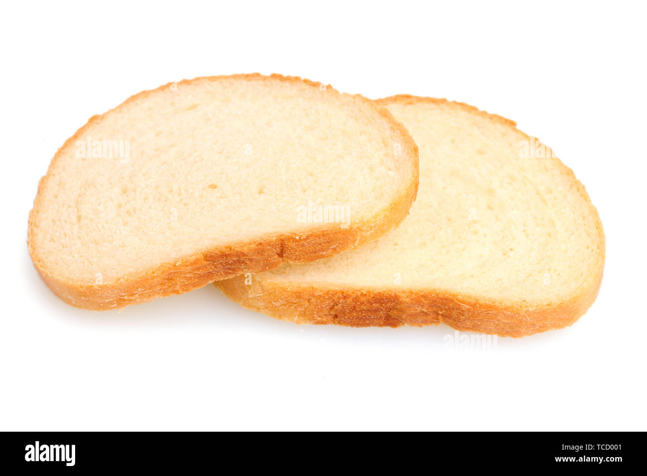 two slices of wheat bread isolated on white Stock Photo - Alamy