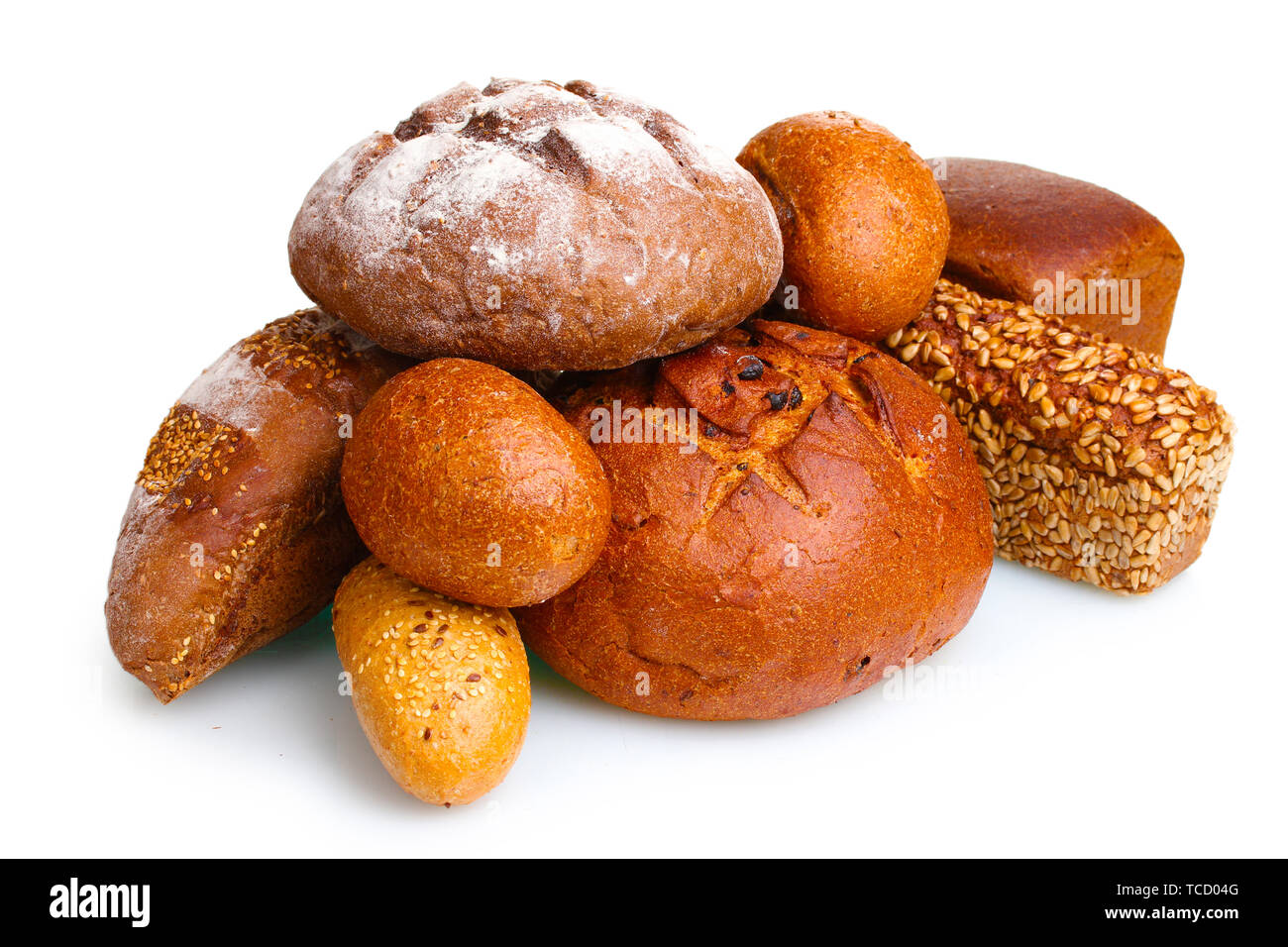 delicious rye breads isolated on white Stock Photo - Alamy