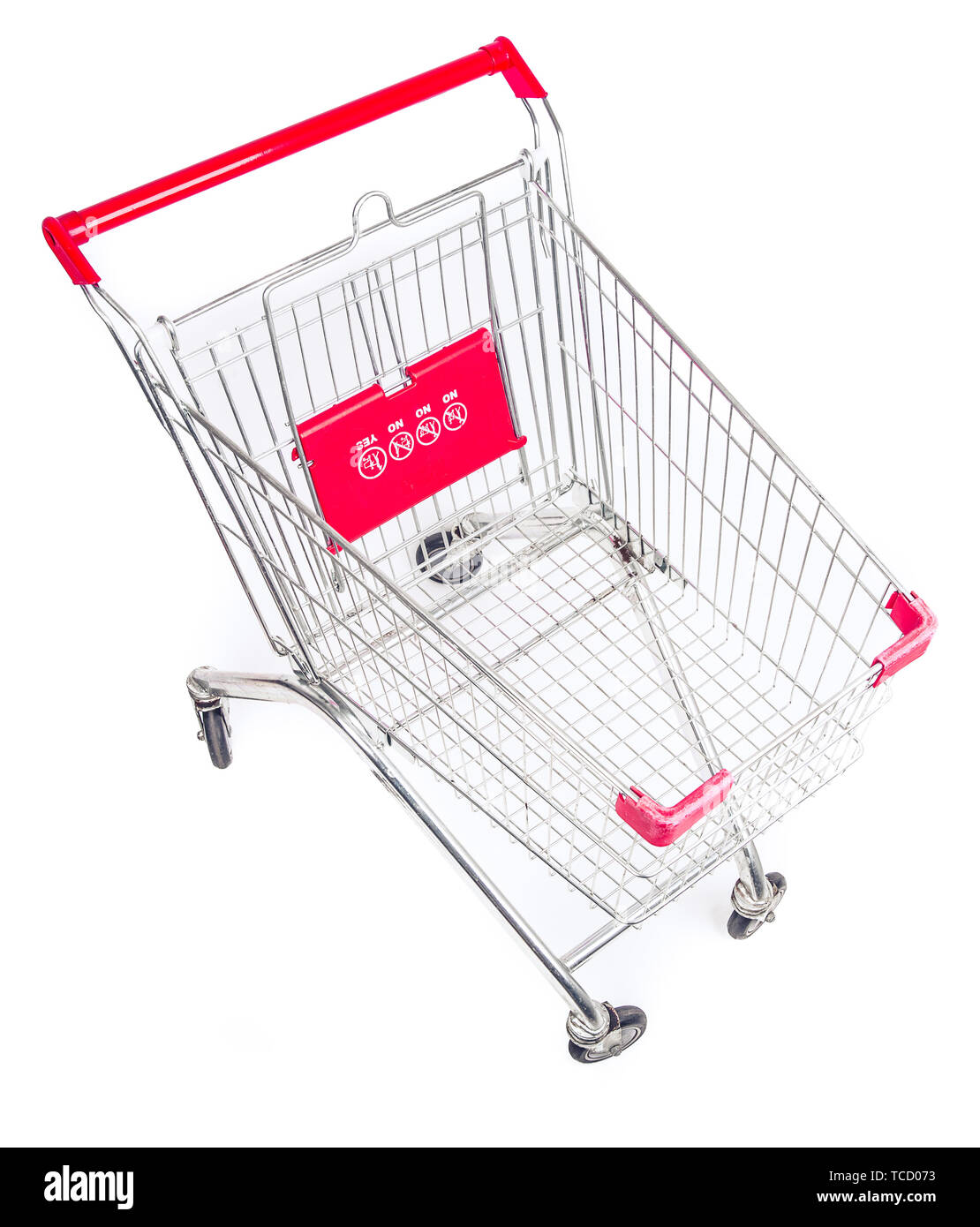 Supermarket trolley cart isolated on white background Stock Photo - Alamy