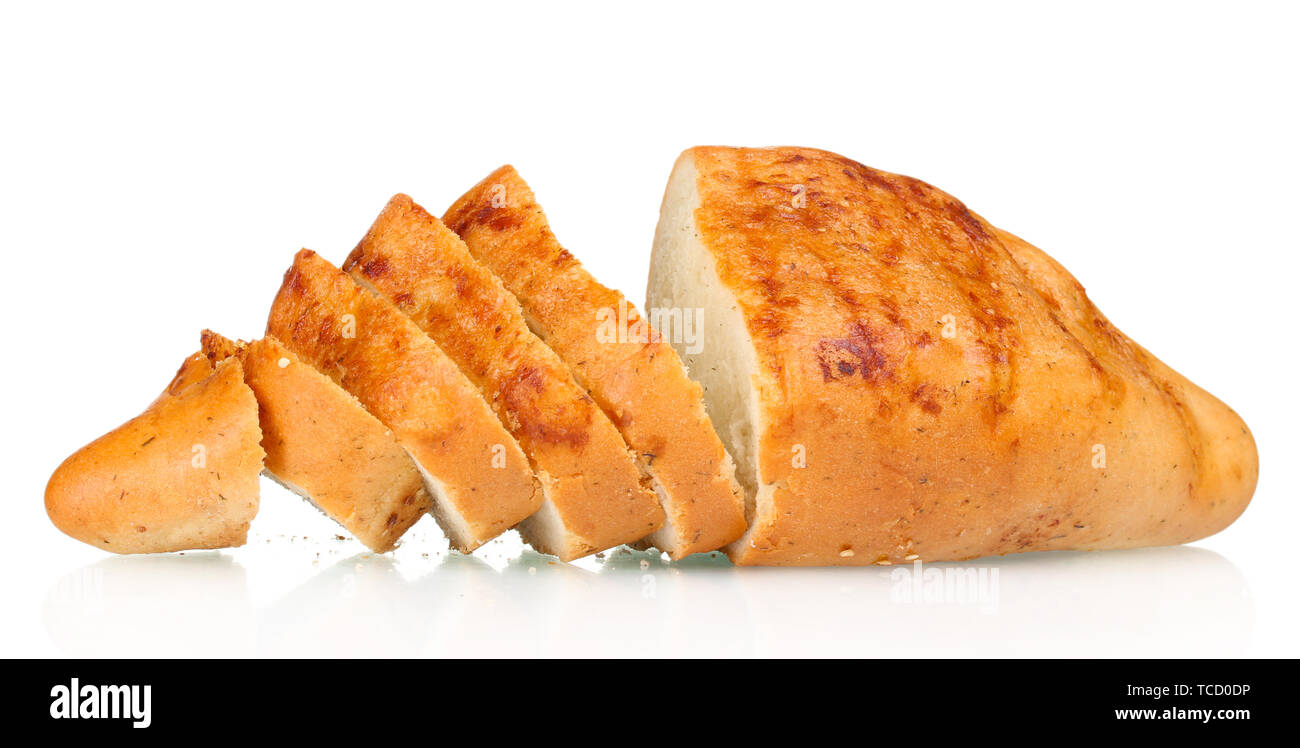 tasty sliced white bread isolated on white Stock Photo - Alamy