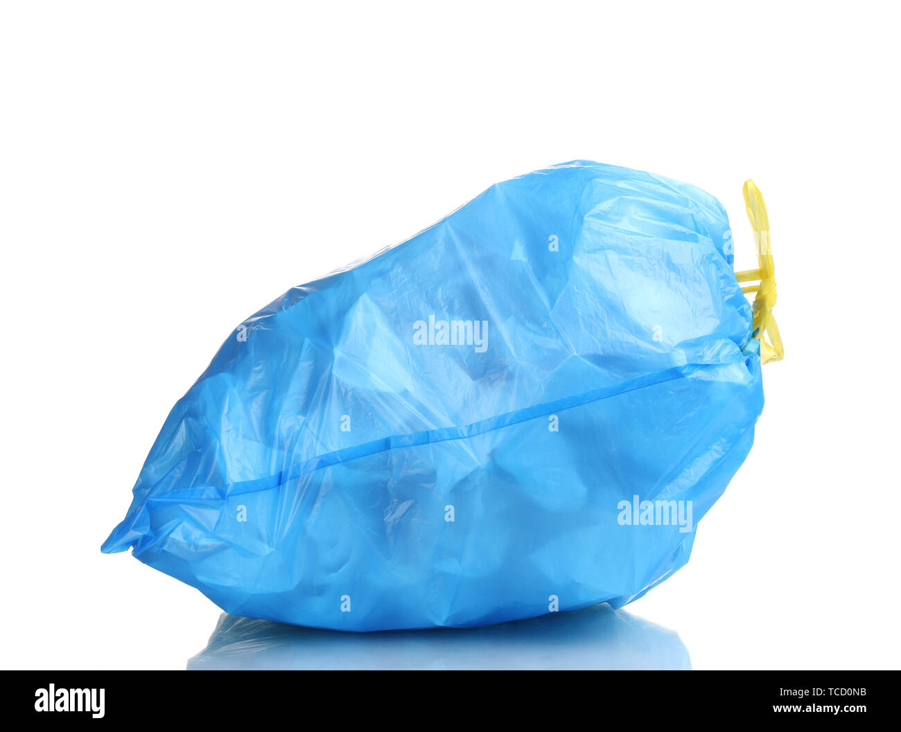 blue garbage bag with trash isolated on white Stock Photo - Alamy