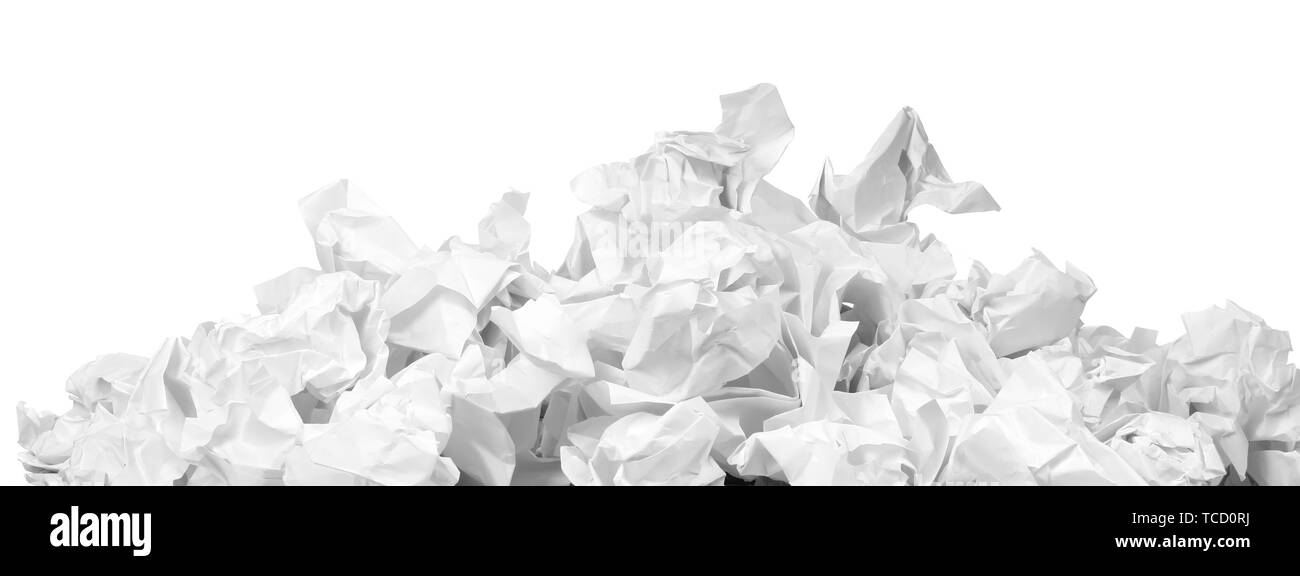stack of crumpled paper balls isolated on white Stock Photo - Alamy