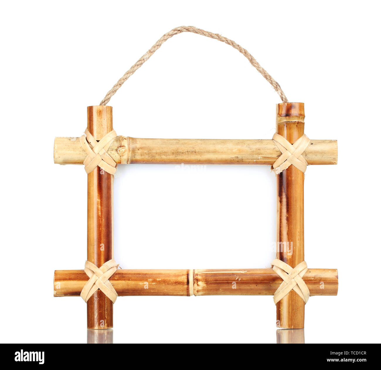 bamboo photo frame isolated on white Stock Photo - Alamy