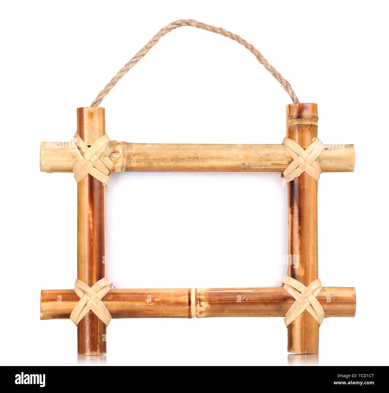 bamboo photo frame isolated on white Stock Photo - Alamy