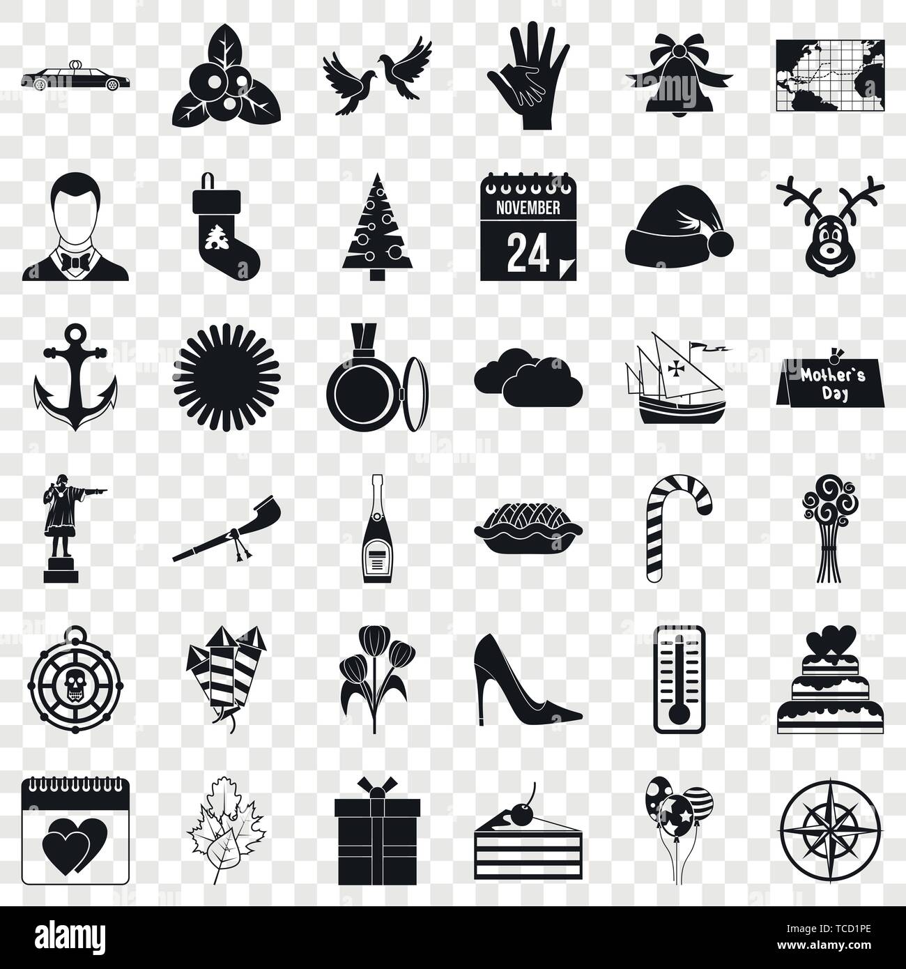 Decoration icons set, simle style Stock Vector Image & Art - Alamy