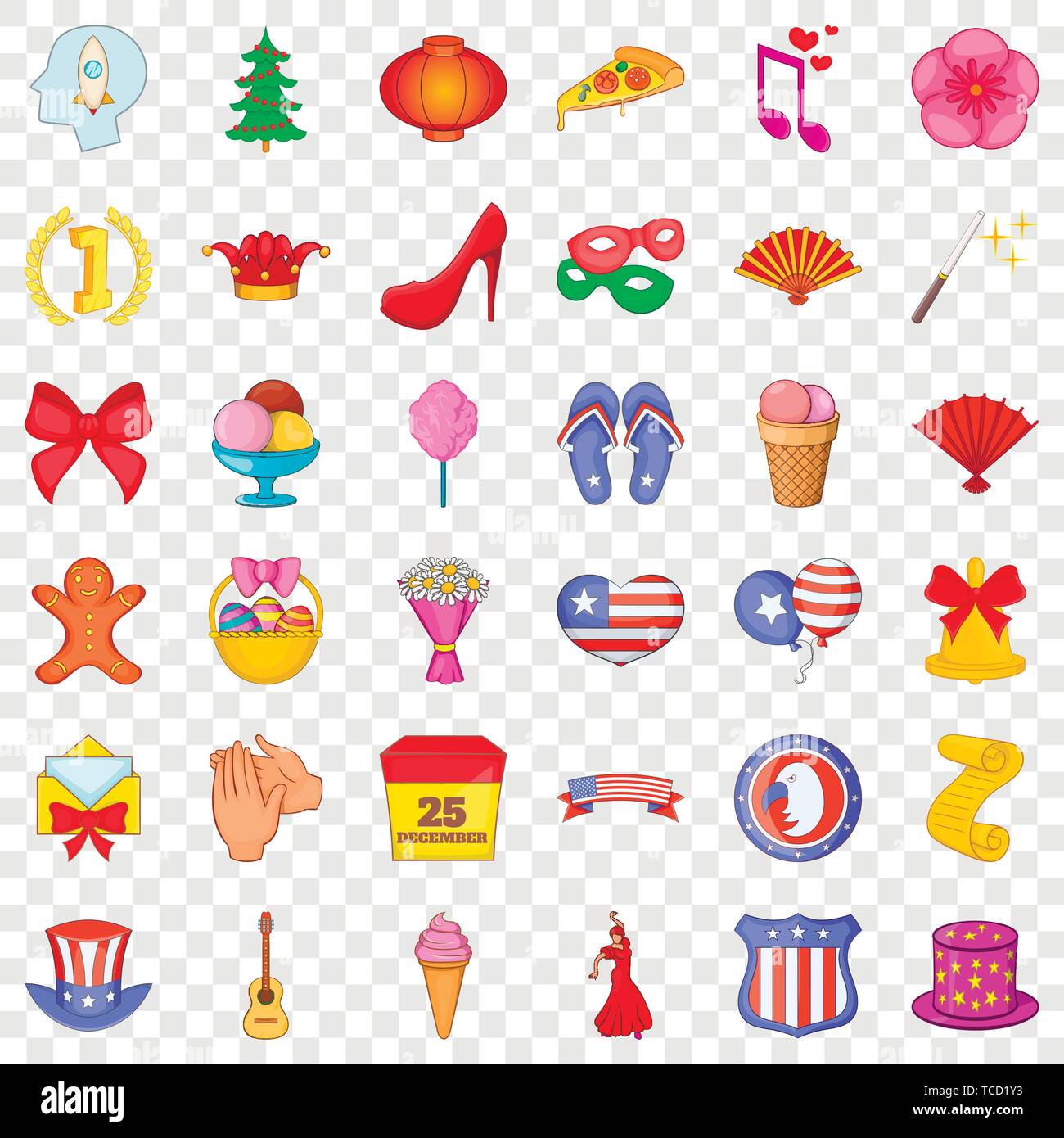 Festive day icons set, cartoon style Stock Vector Image & Art - Alamy