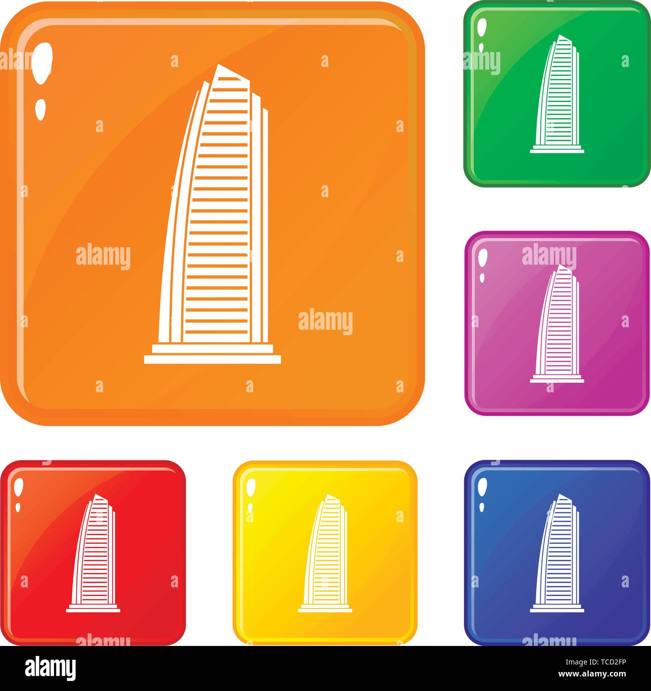 Skyscraper icons set vector color Stock Vector Image & Art - Alamy