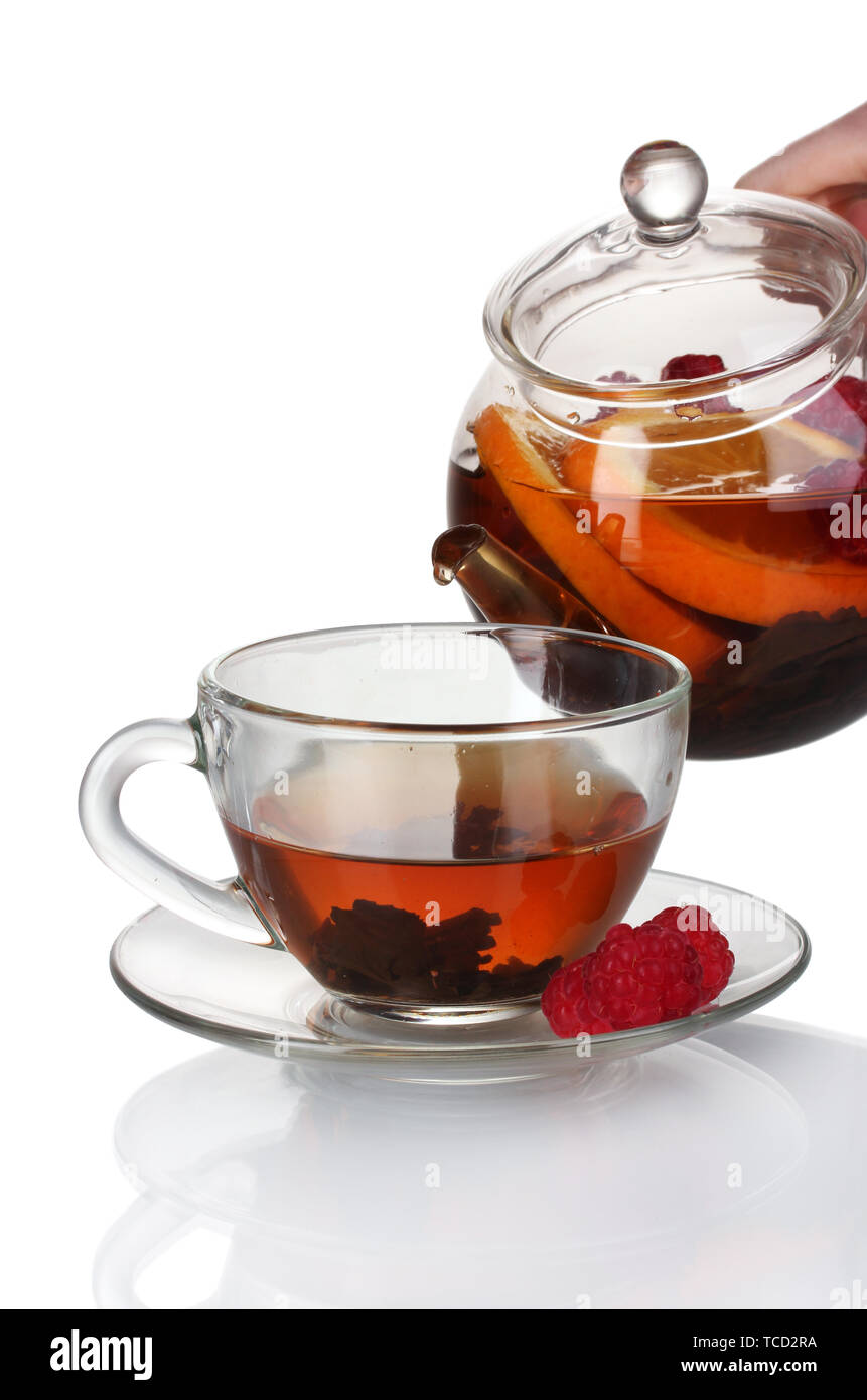 Raspberry tea pouring cup hi-res stock photography and images - Alamy