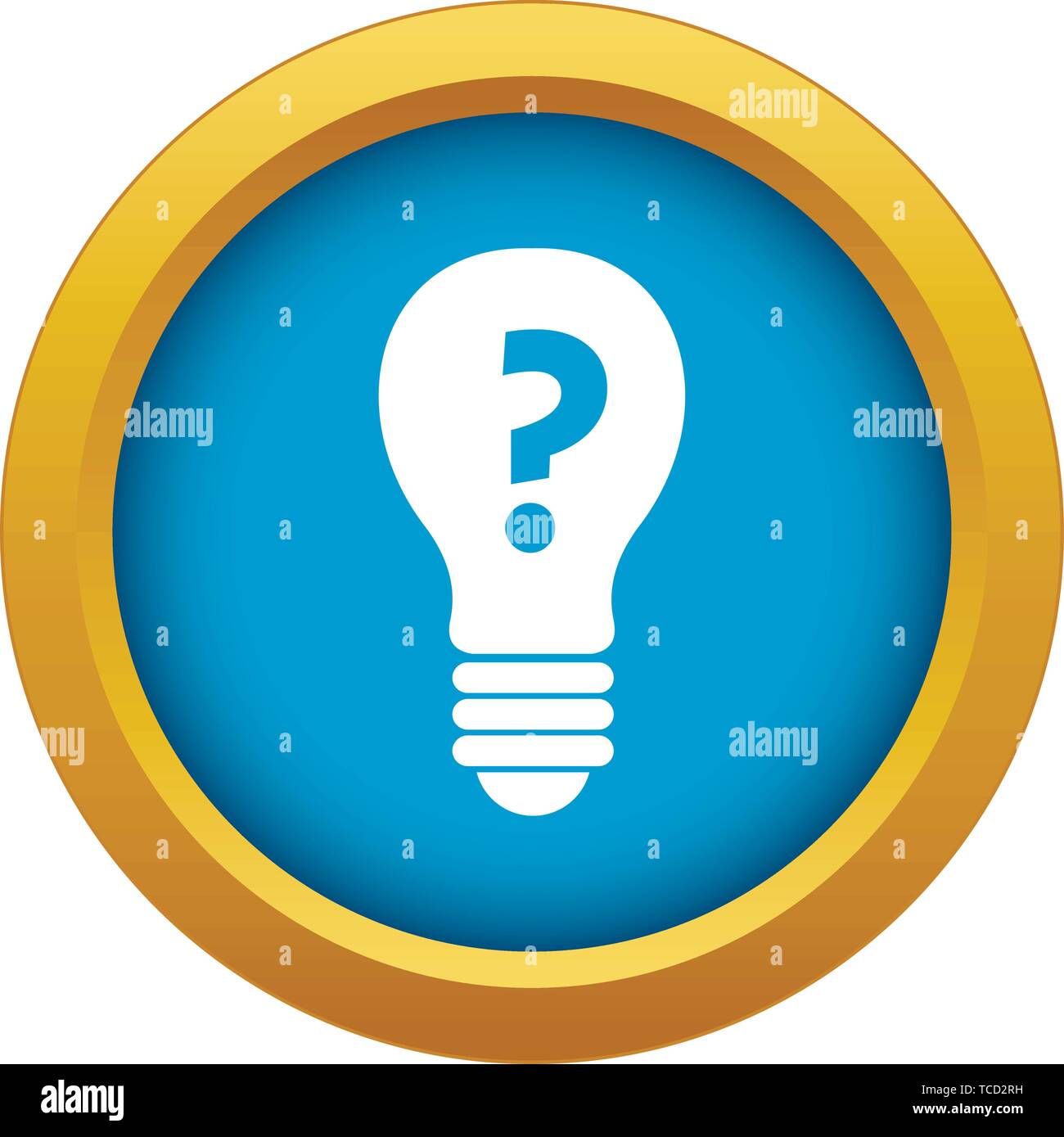 Light bulb with question mark inside icon blue vector isolated Stock ...