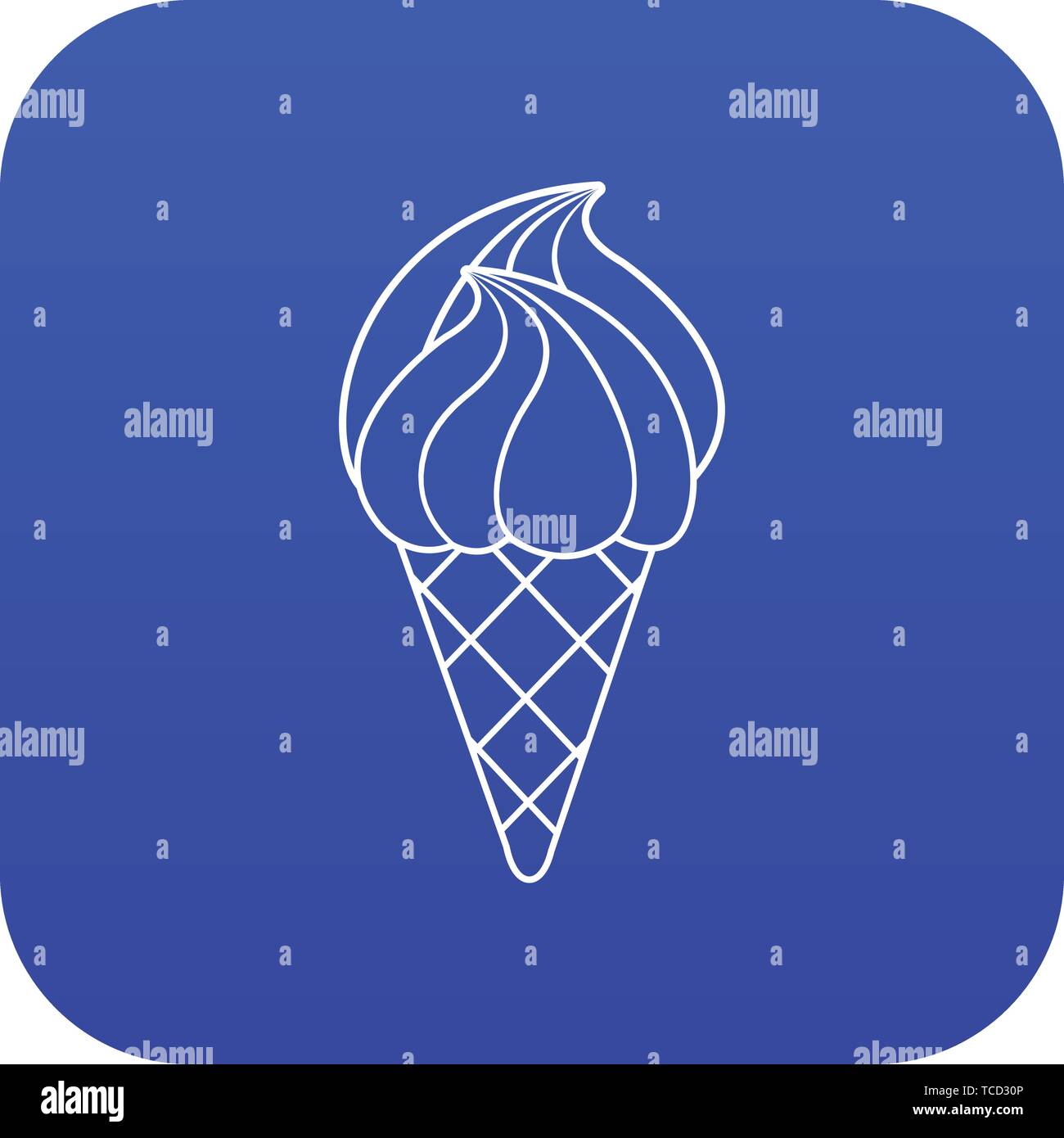 Wafer ice cream icon blue vector Stock Vector Image & Art - Alamy