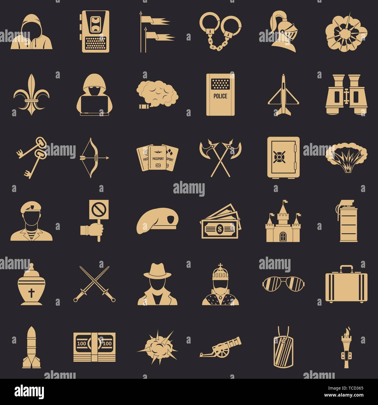 Act of war icons set, simple style Stock Vector Image & Art - Alamy