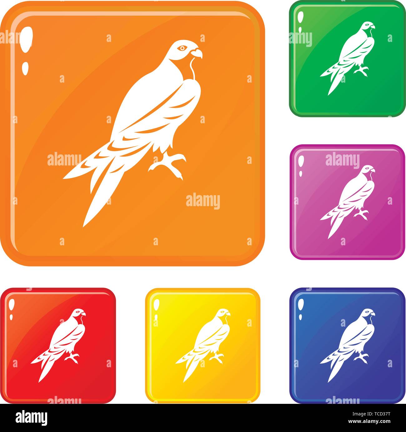 Falcon icons set vector color Stock Vector Image & Art - Alamy