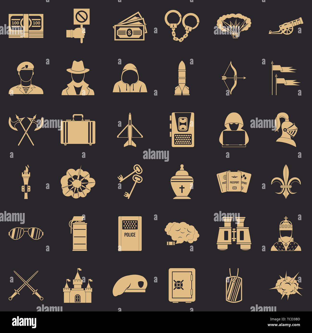 War army icons set, simple style Stock Vector Image & Art - Alamy