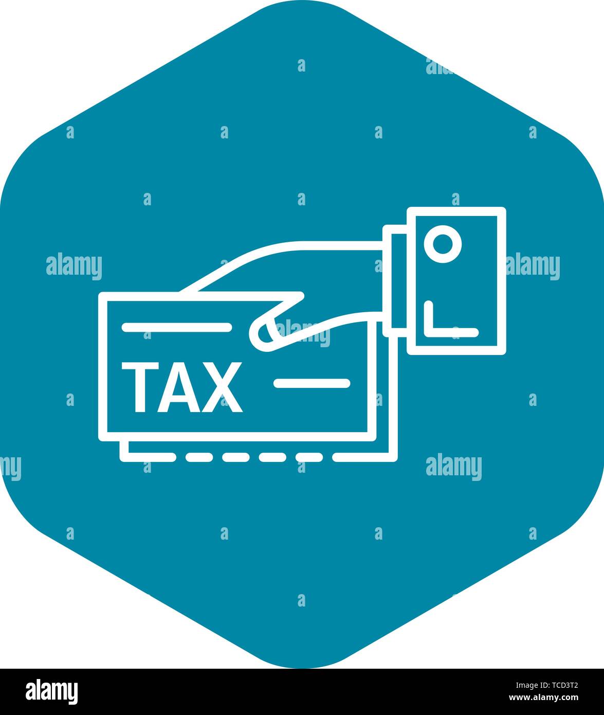 Hand give tax info icon, outline style Stock Vector Image & Art - Alamy