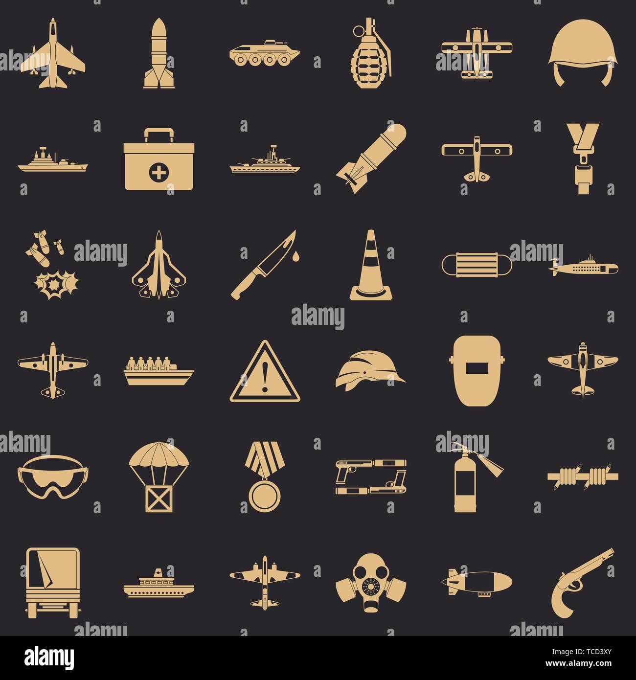 Military warehouse icons set, simple style Stock Vector Image & Art - Alamy