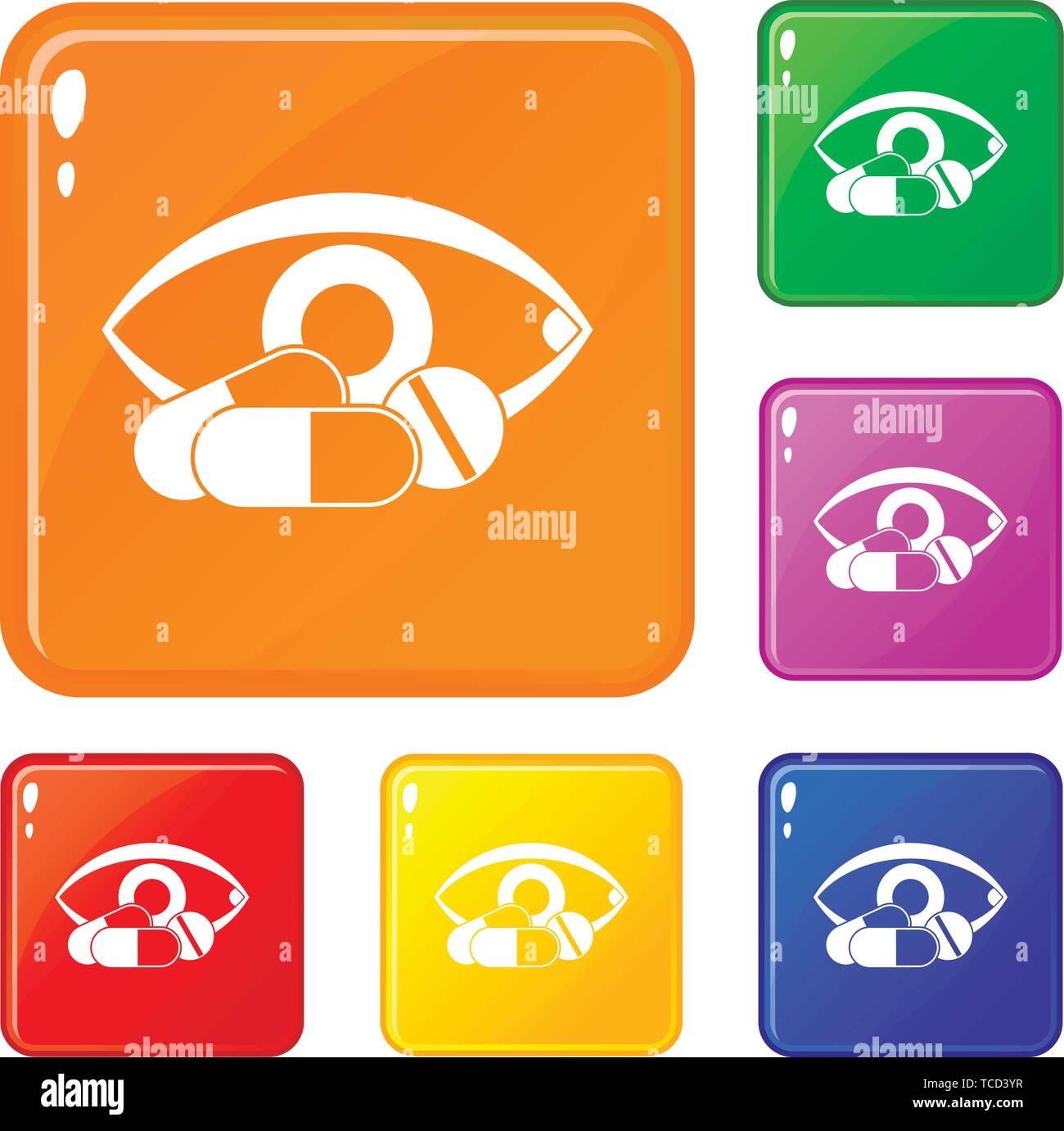 Treatment of the eye icons set vector color Stock Vector Image & Art ...