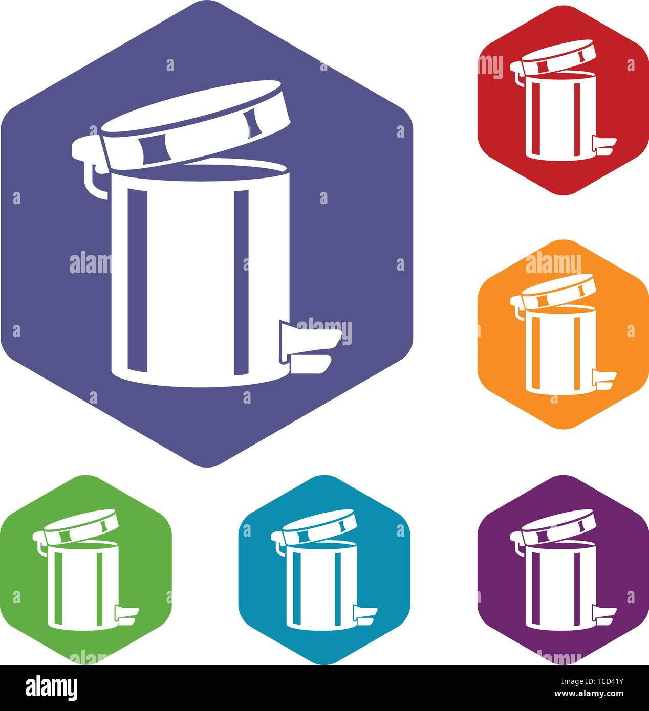 Trash bin icon, simple style Stock Vector Image & Art - Alamy