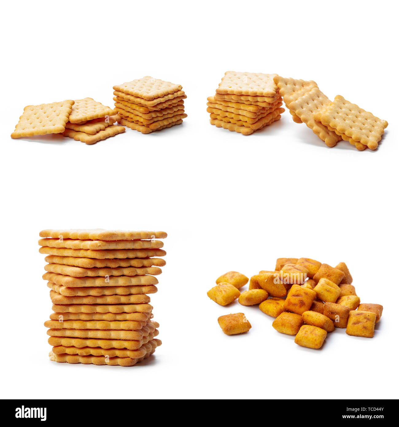 Pile cheese square crackers Cut Out Stock Images & Pictures - Alamy