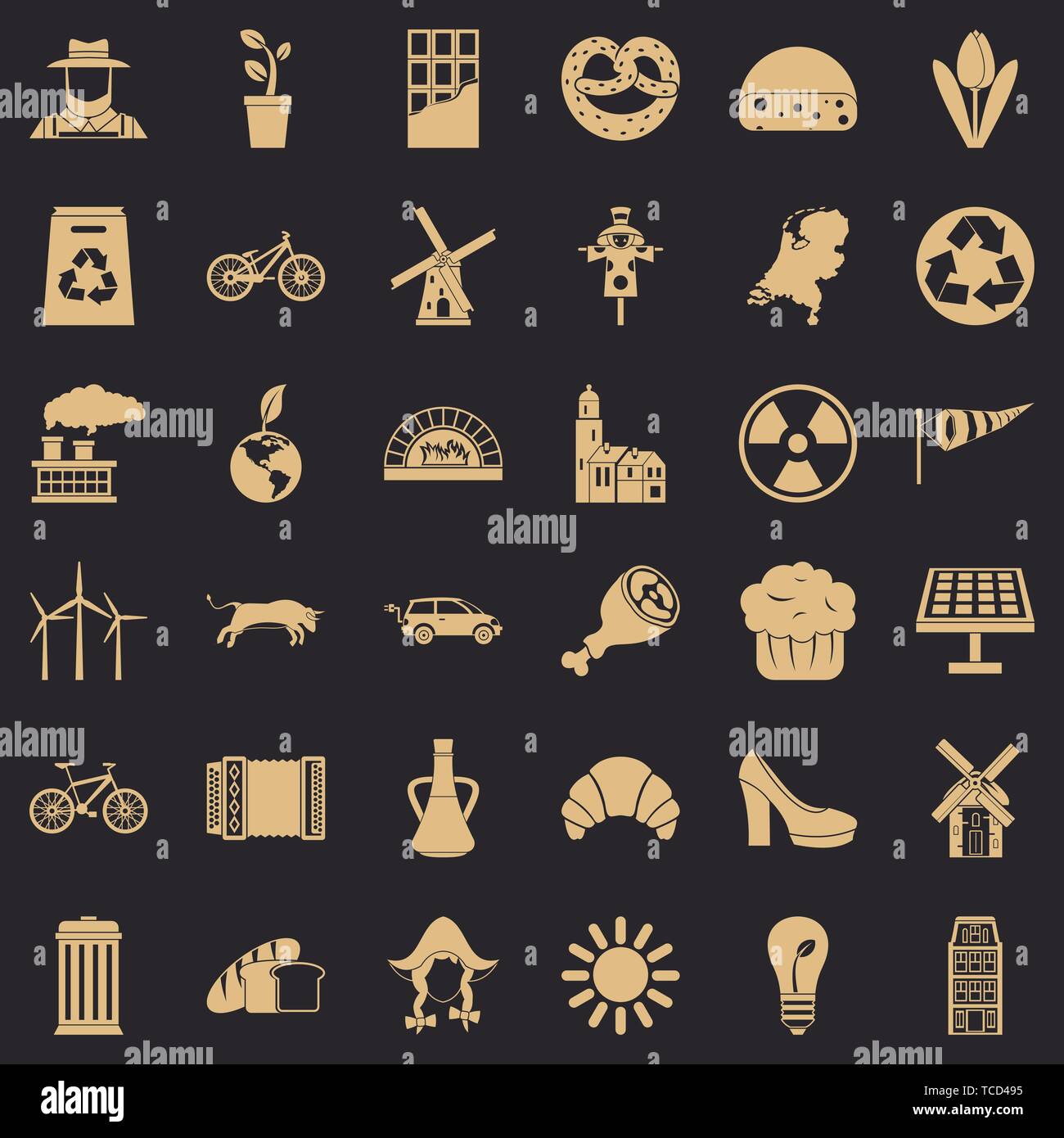 Combine icons set, simple style Stock Vector Image & Art - Alamy