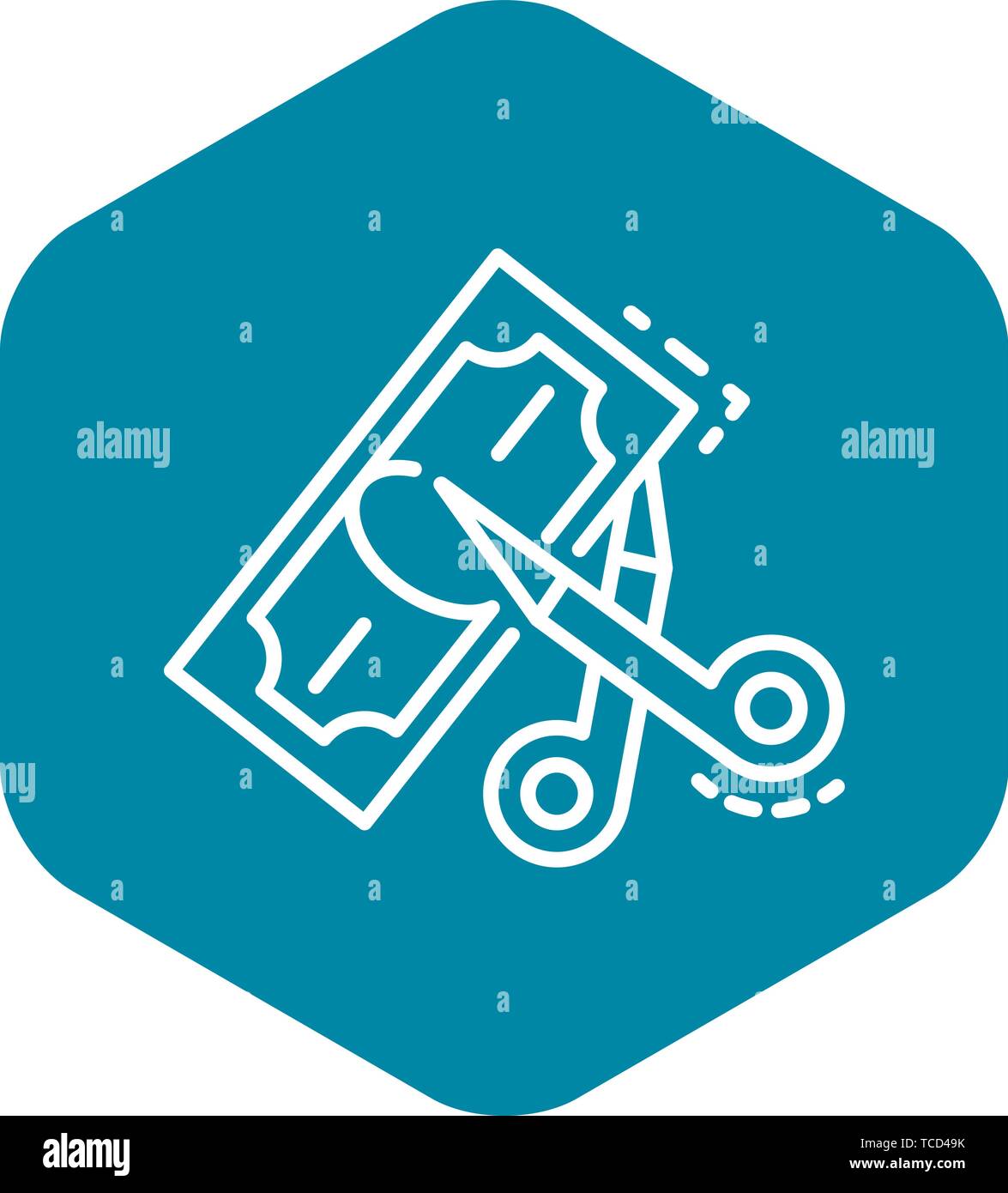 Scissors cut money icon, outline style Stock Vector Image & Art - Alamy