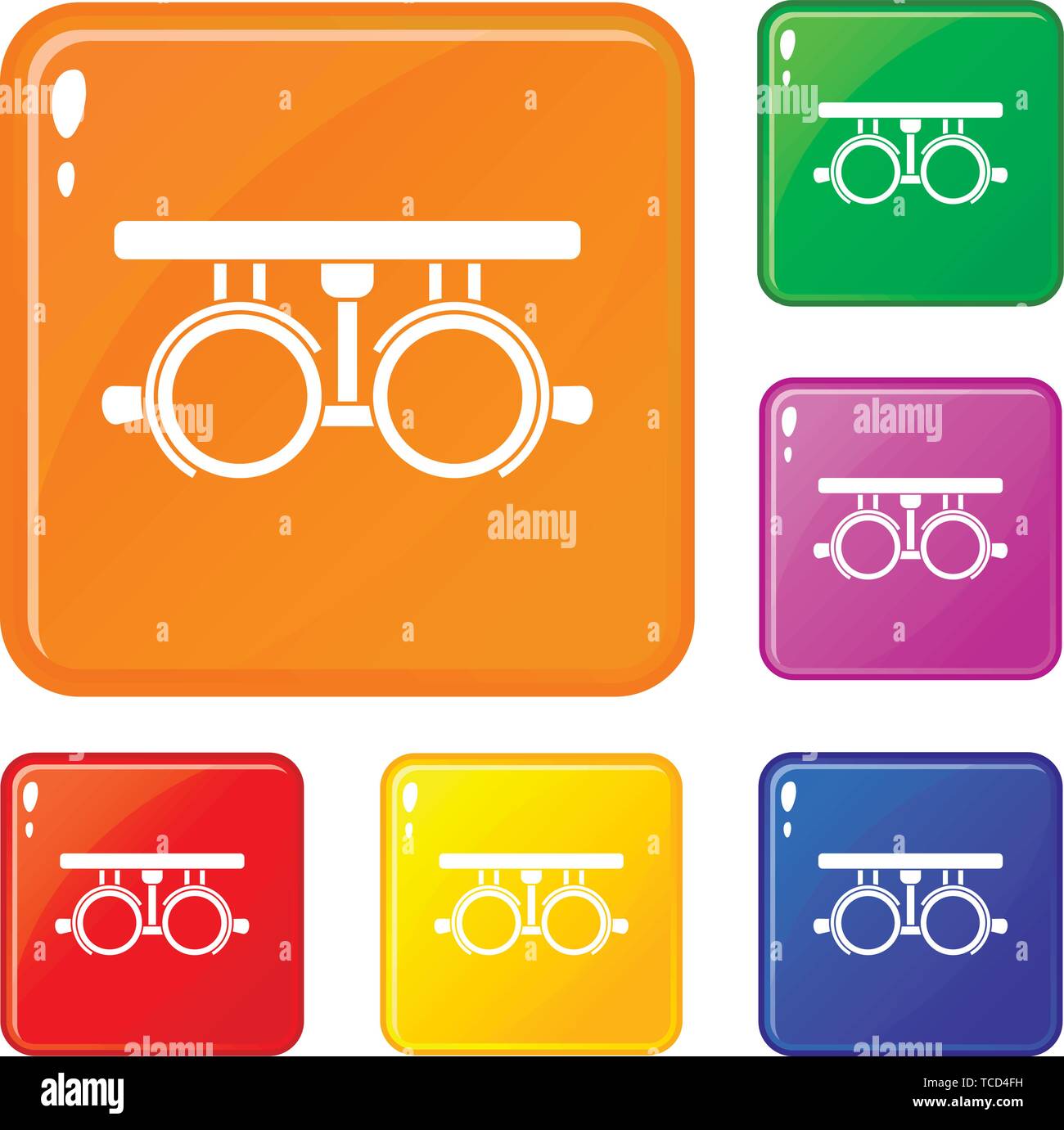 Trial frame for checking patient vision icons set vector color Stock ...
