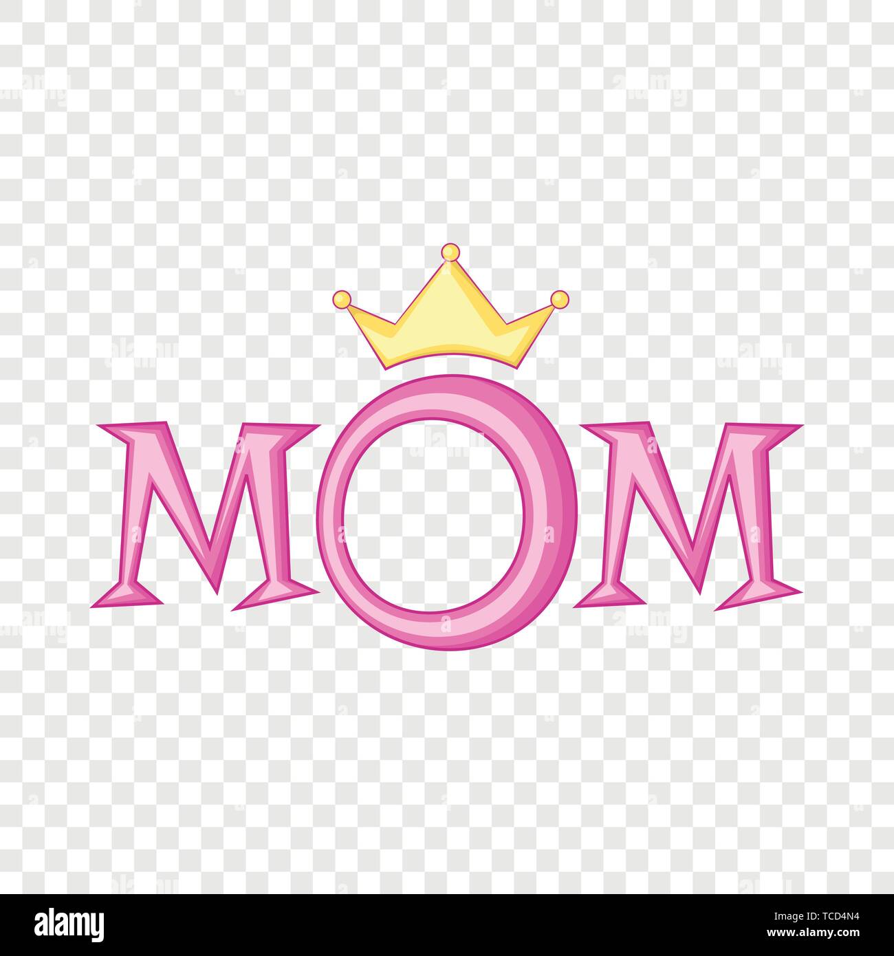 Lettering Mom with crown icon, cartoon style Stock Vector Image & Art ...