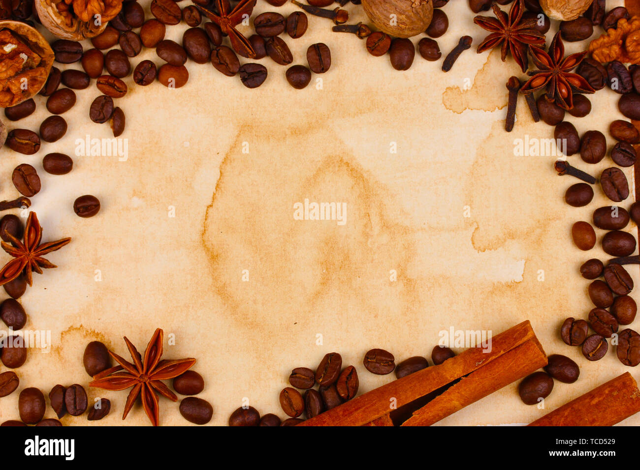 old paper for recipes and spices Stock Photo - Alamy