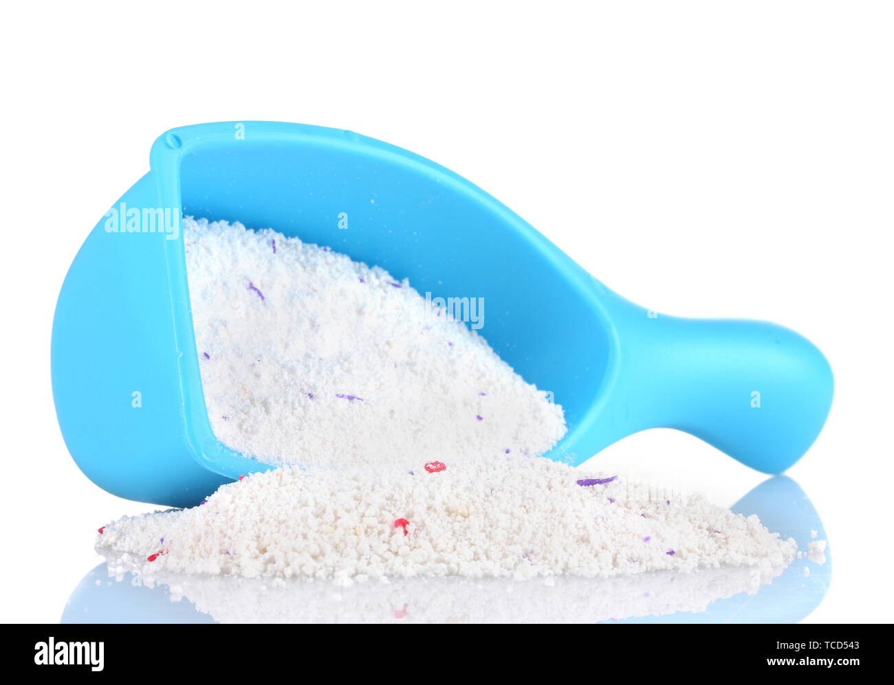 Washing powder in blue container,isolated on white Stock Photo - Alamy