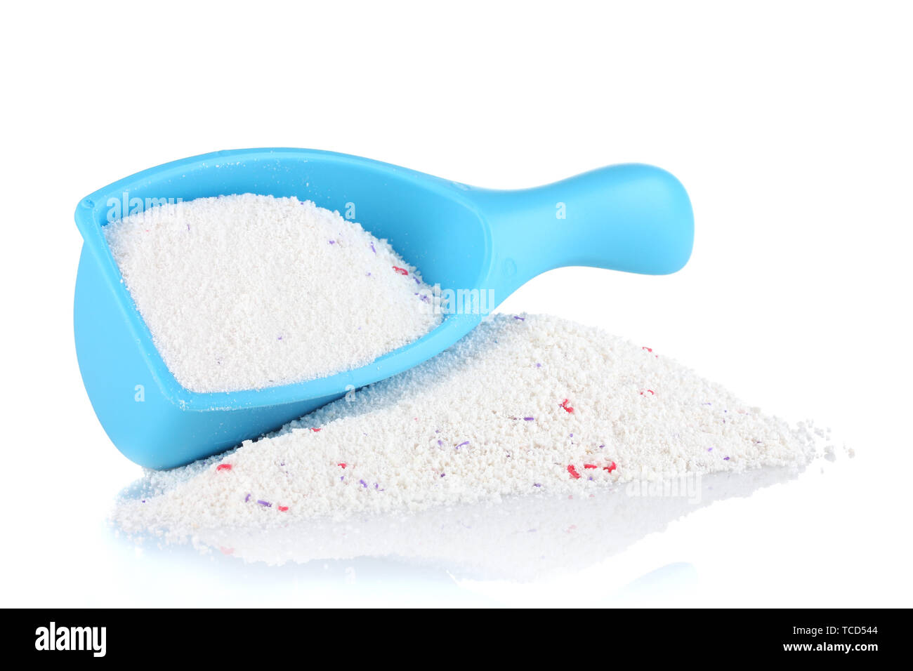 Washing powder in blue container,isolated on white Stock Photo - Alamy