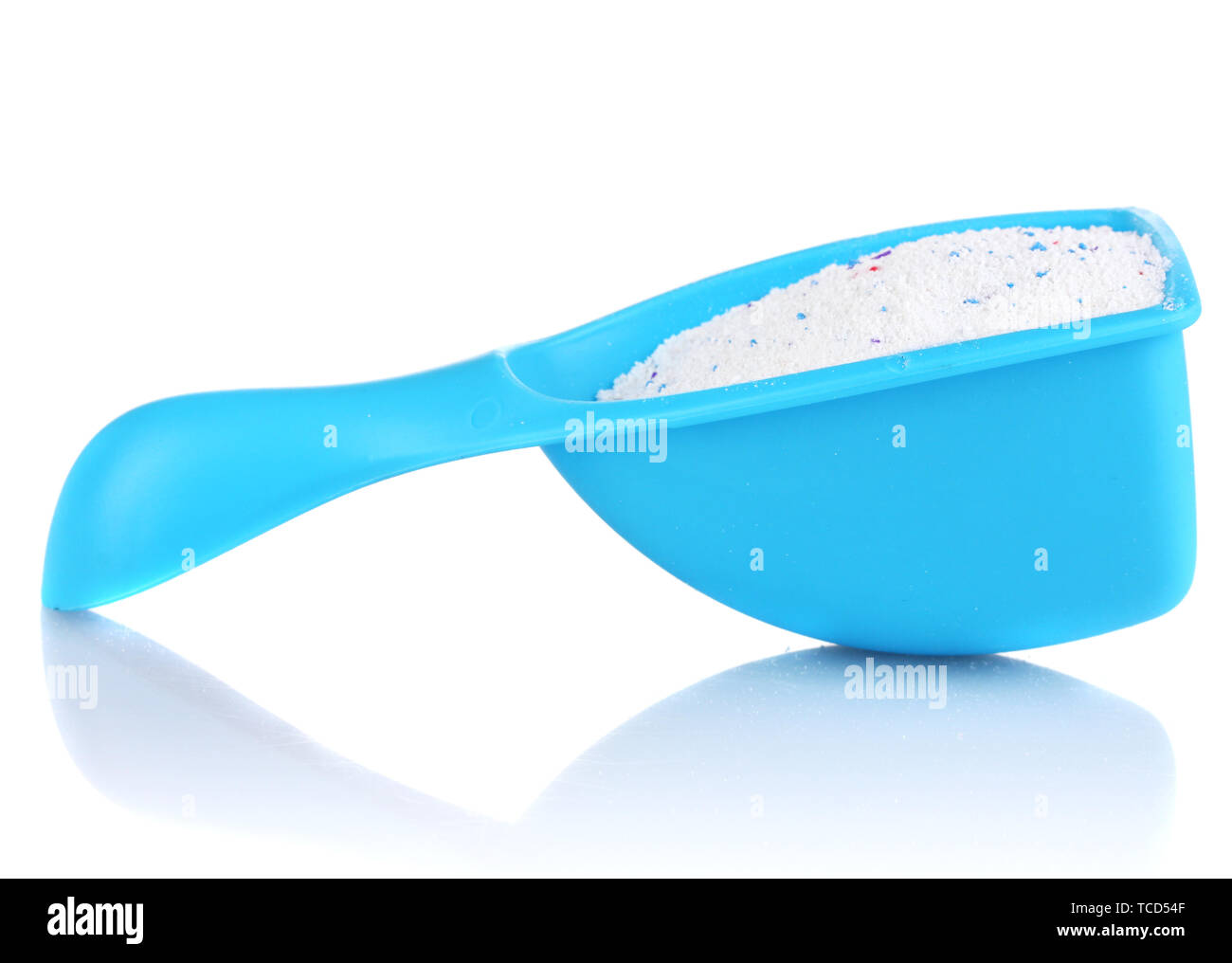 Washing powder in blue container,isolated on white Stock Photo - Alamy