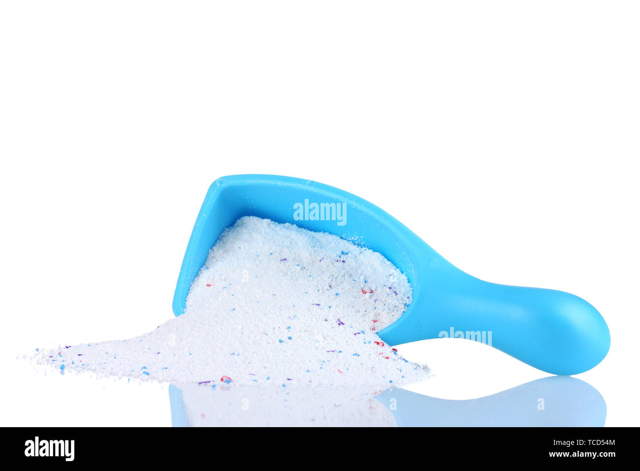 Washing powder in blue container,isolated on white Stock Photo - Alamy