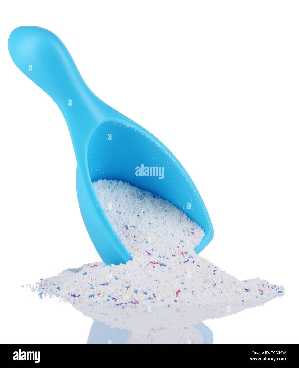 Washing powder in blue container,isolated on white Stock Photo - Alamy