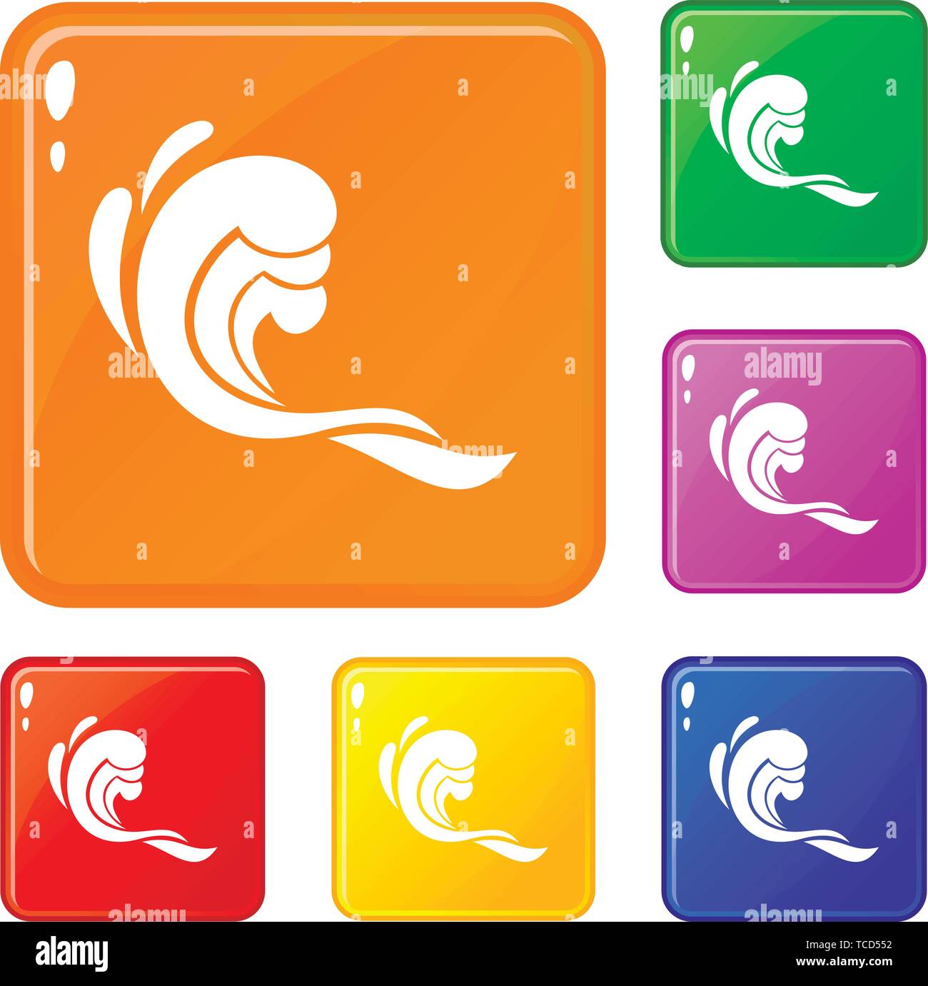 Water wave icons set vector color Stock Vector Image & Art - Alamy