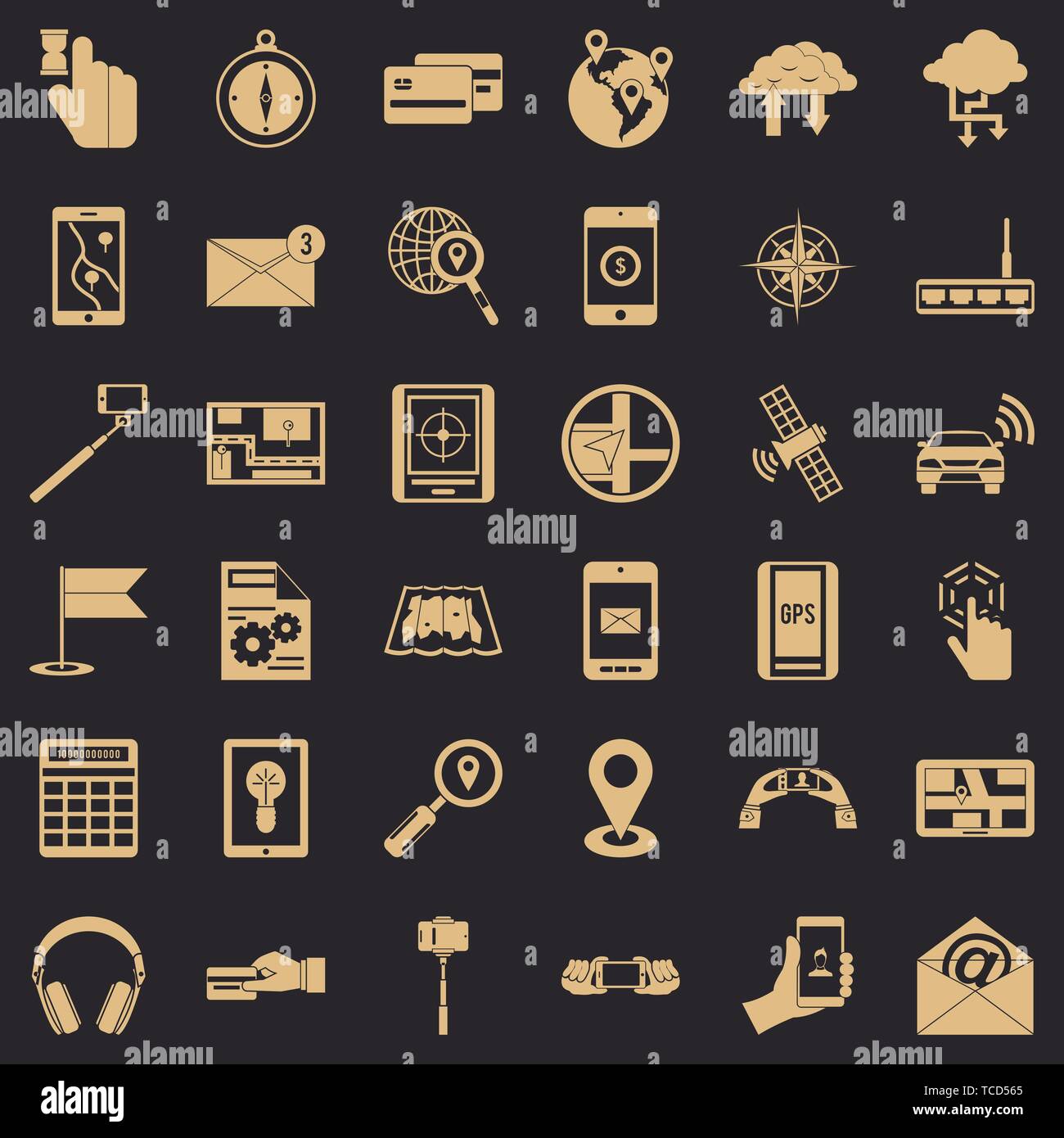 Portable widget icons set, simple style Stock Vector Image & Art - Alamy