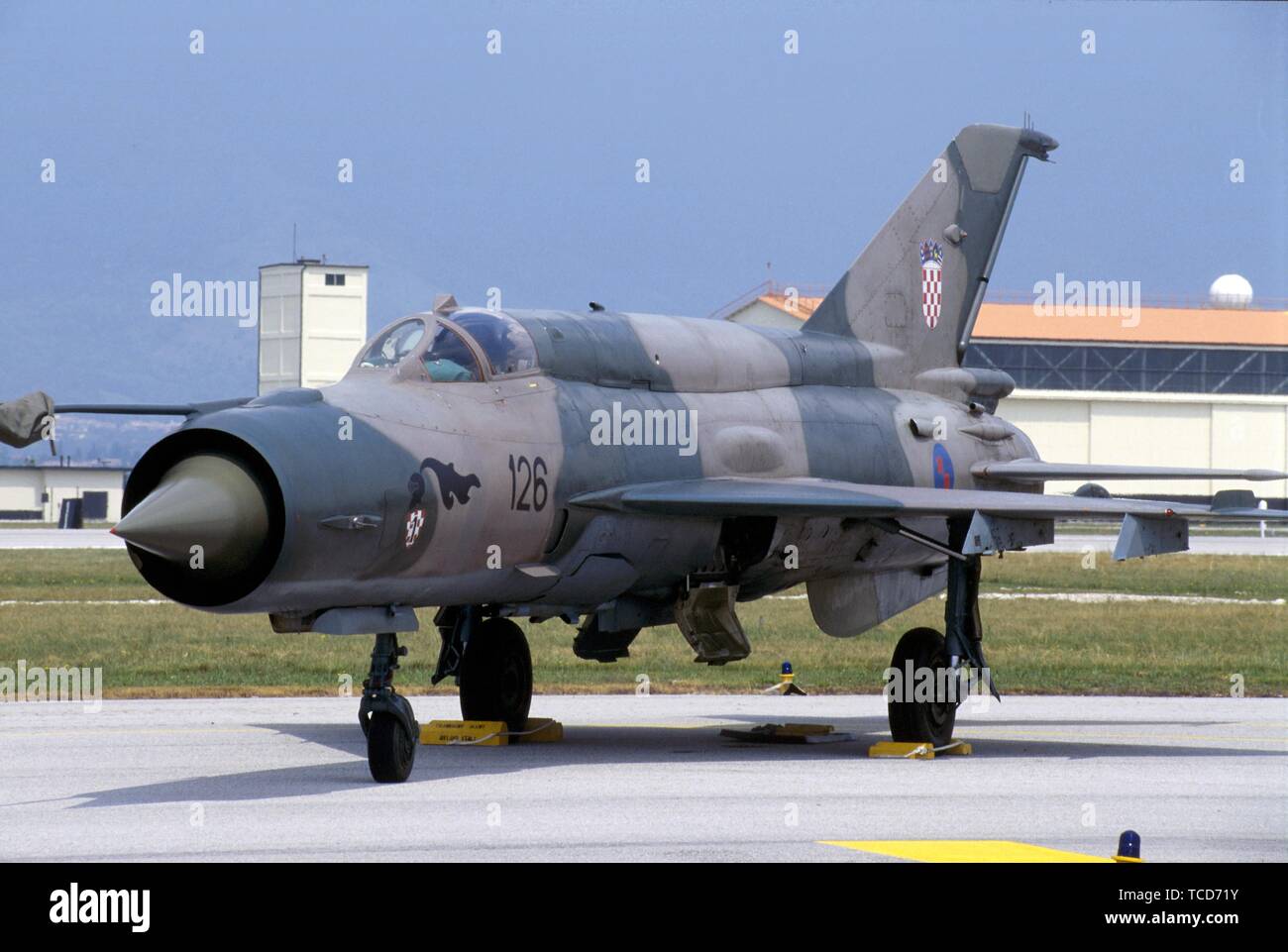 Soviet built Mig 21 fighter aircraft of Croatia air force Stock Photo ...