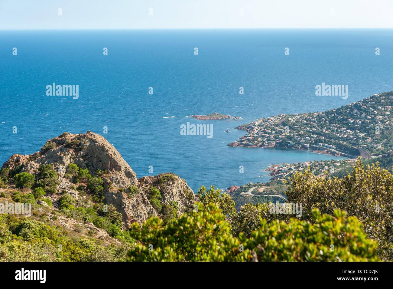 View from Pic du Cap Roux in the Massif de l'Esterel, Antheor, Var ...