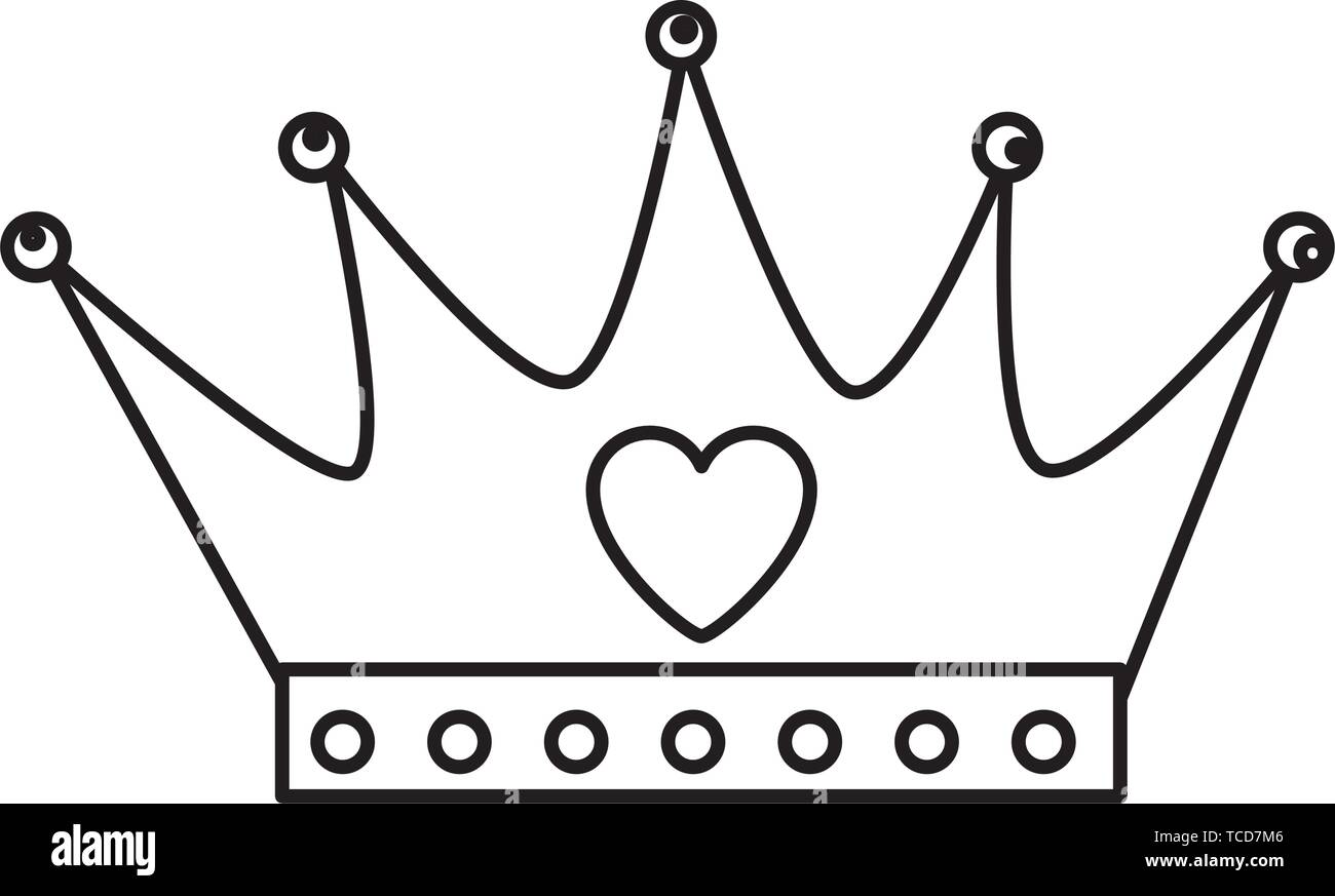 crown queen with heart icon Stock Vector Image & Art - Alamy