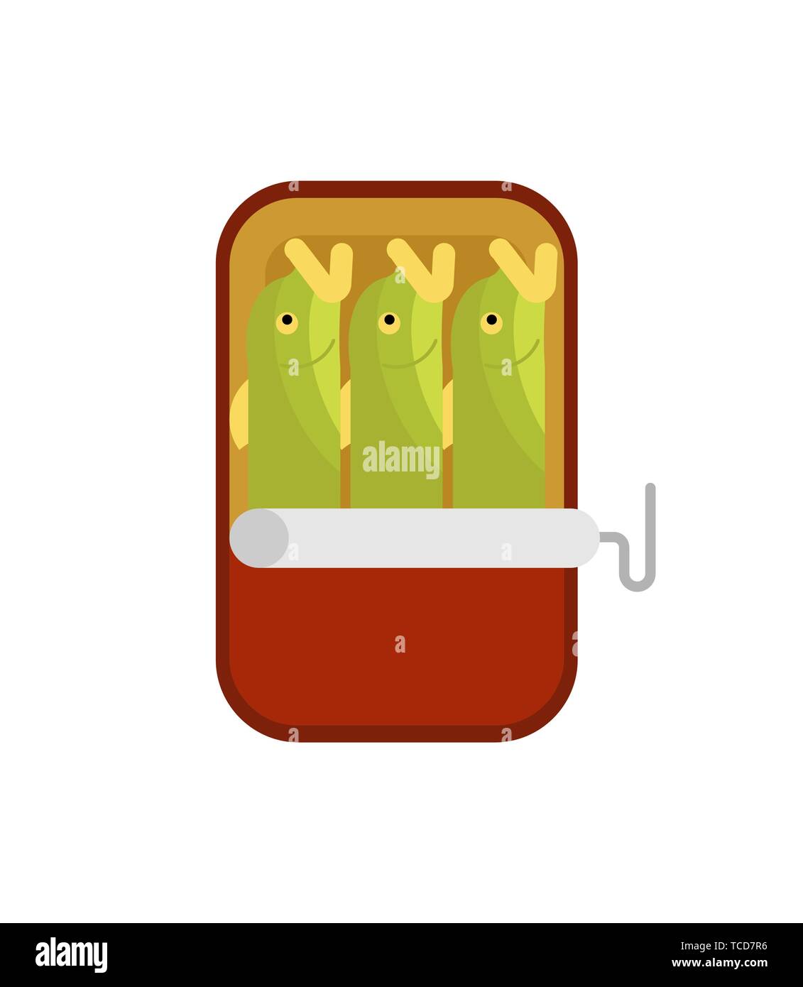 Canned fish isolated. preserve piscine tinned goods. Vector ...